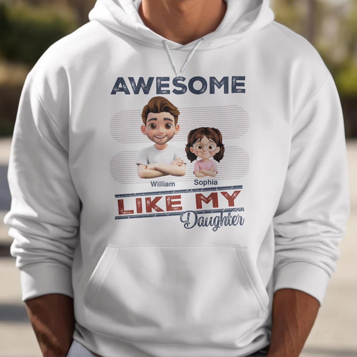 Awesome Like My Daughter Cartoon Style, Custom Unisex T-Shirt, Gift For ...