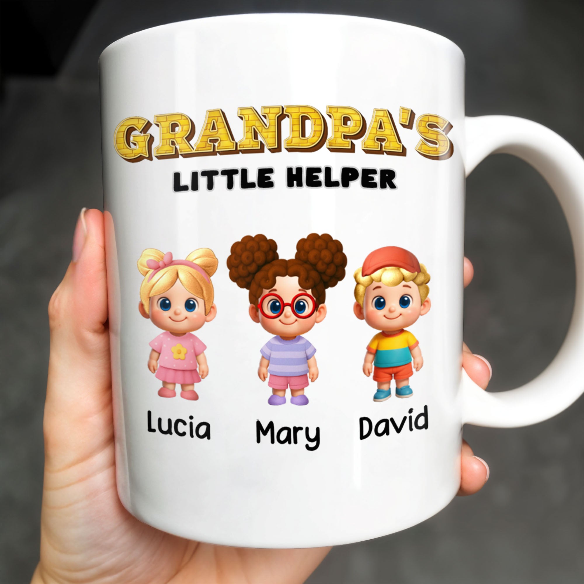 Grandpa's Little Helper, Cartoon Children, Personalized Custom Coffee ...