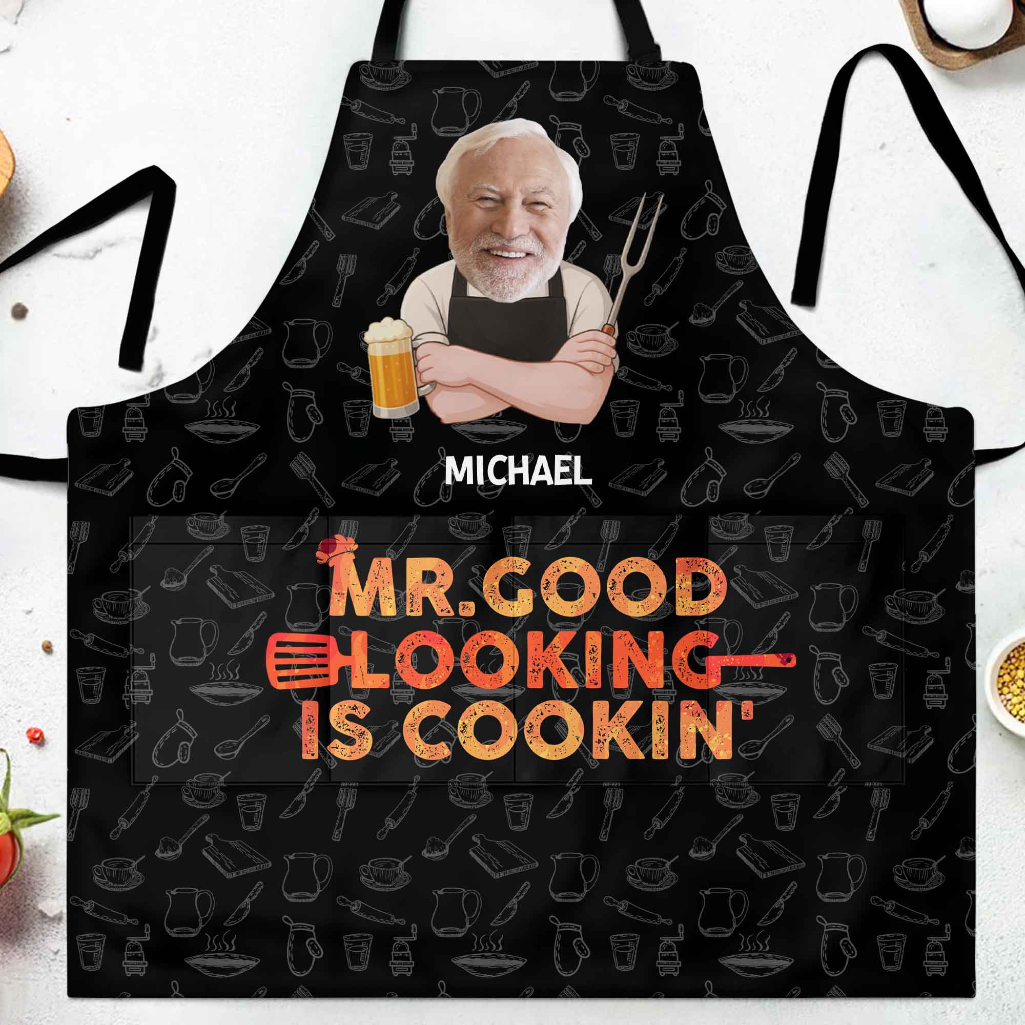 Mr Good Looking Is Cookin', Personalized Apron, Gift For Cooking Enthusiasts – ALMAGEMS