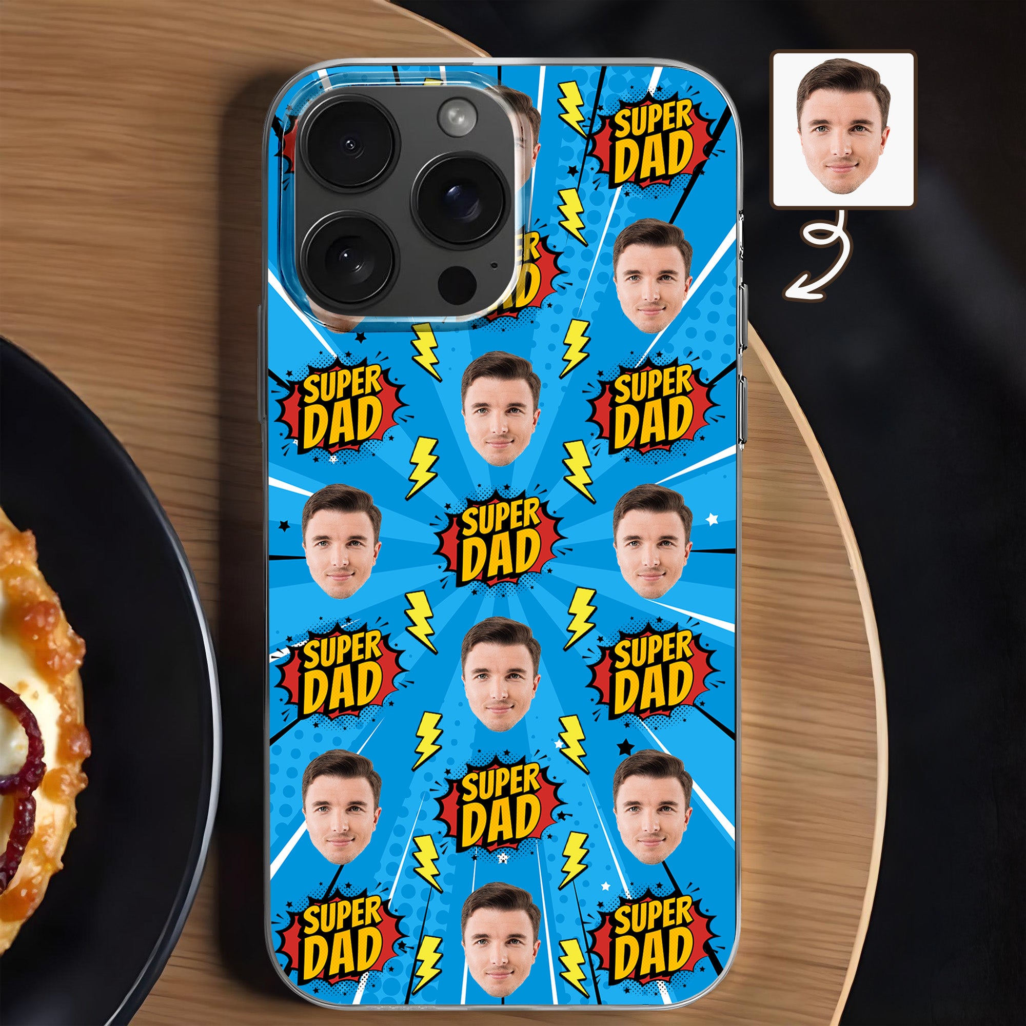 Super Dad Comics Style Design, Personalized Clear Phone Case, Gift For ...