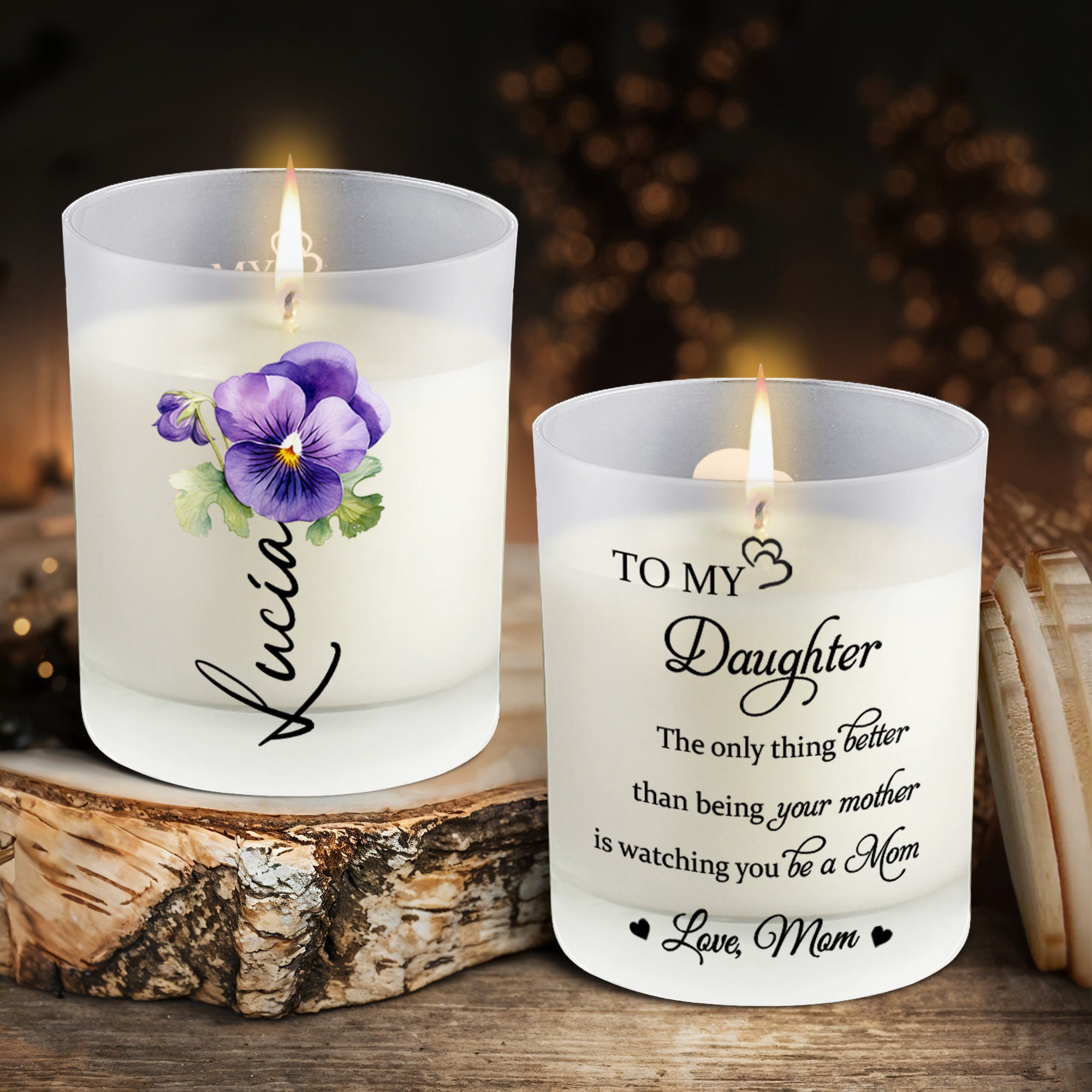 To My Daughter - Love From Mom Personalized Scented Candle - Gift For ...