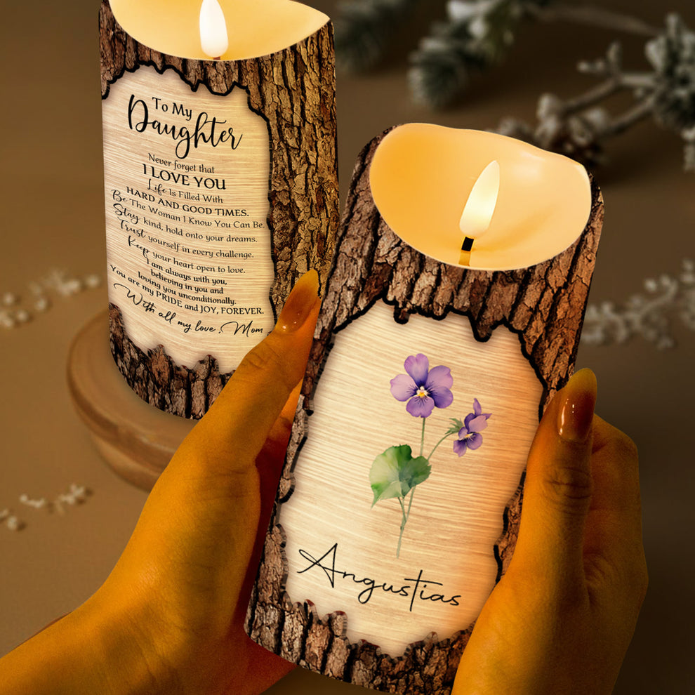 To My Daughter Love You Forever - Personalized Custom LED Candle - Gift ...