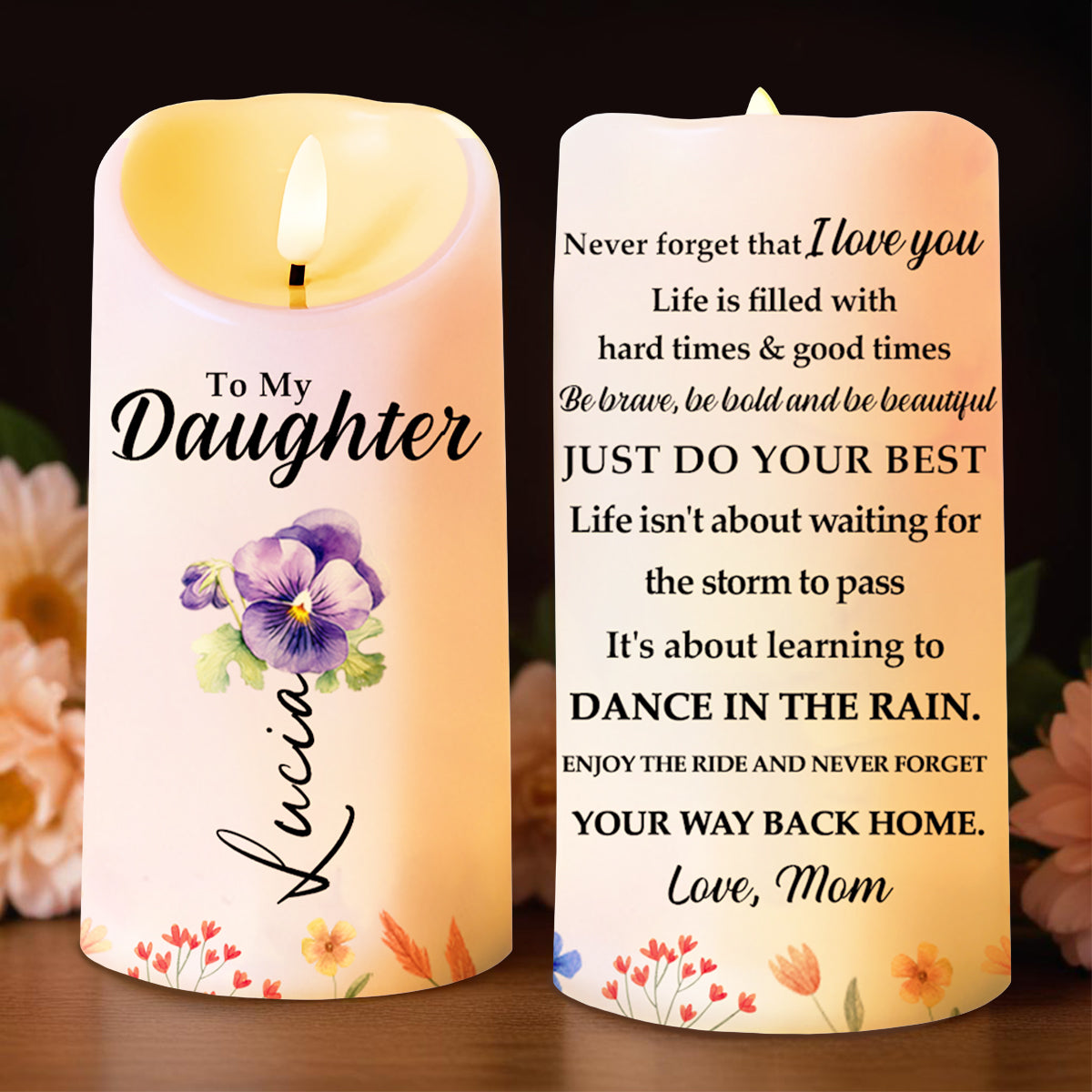 To My Daughter, Learn to Dance in the Rain - Personalized Custom LED ...