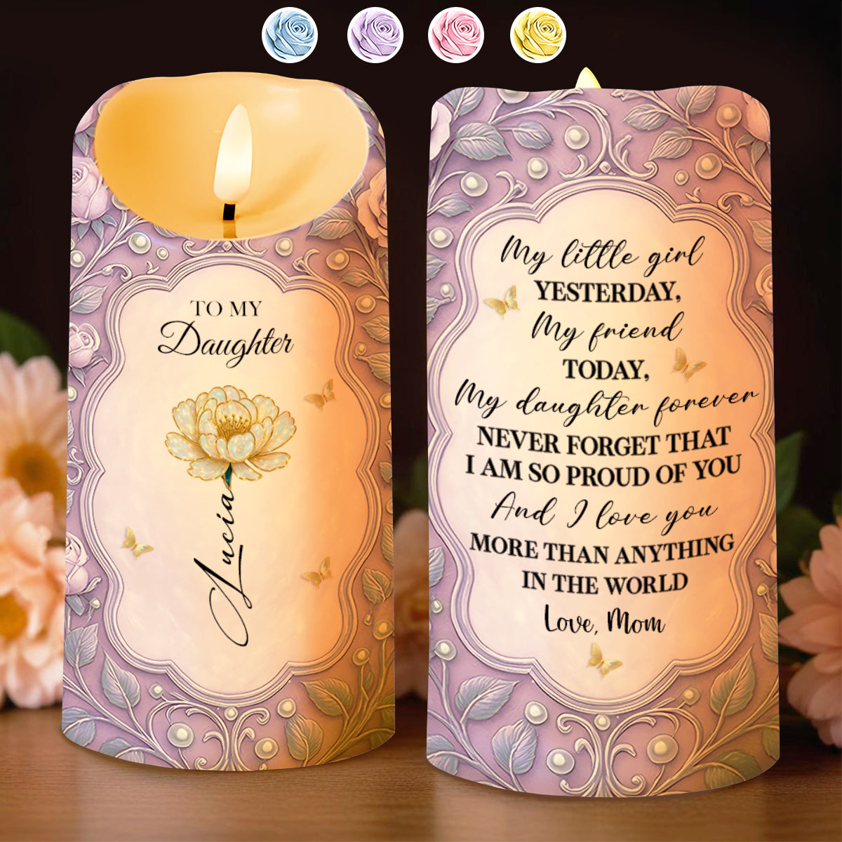 To My Daughter, Proud Of You, Flowers And Butterfly Design ...