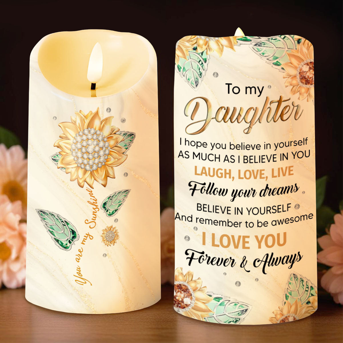 To My Daughter, Believe In Yourself, Sunflower Design, Personalized ...