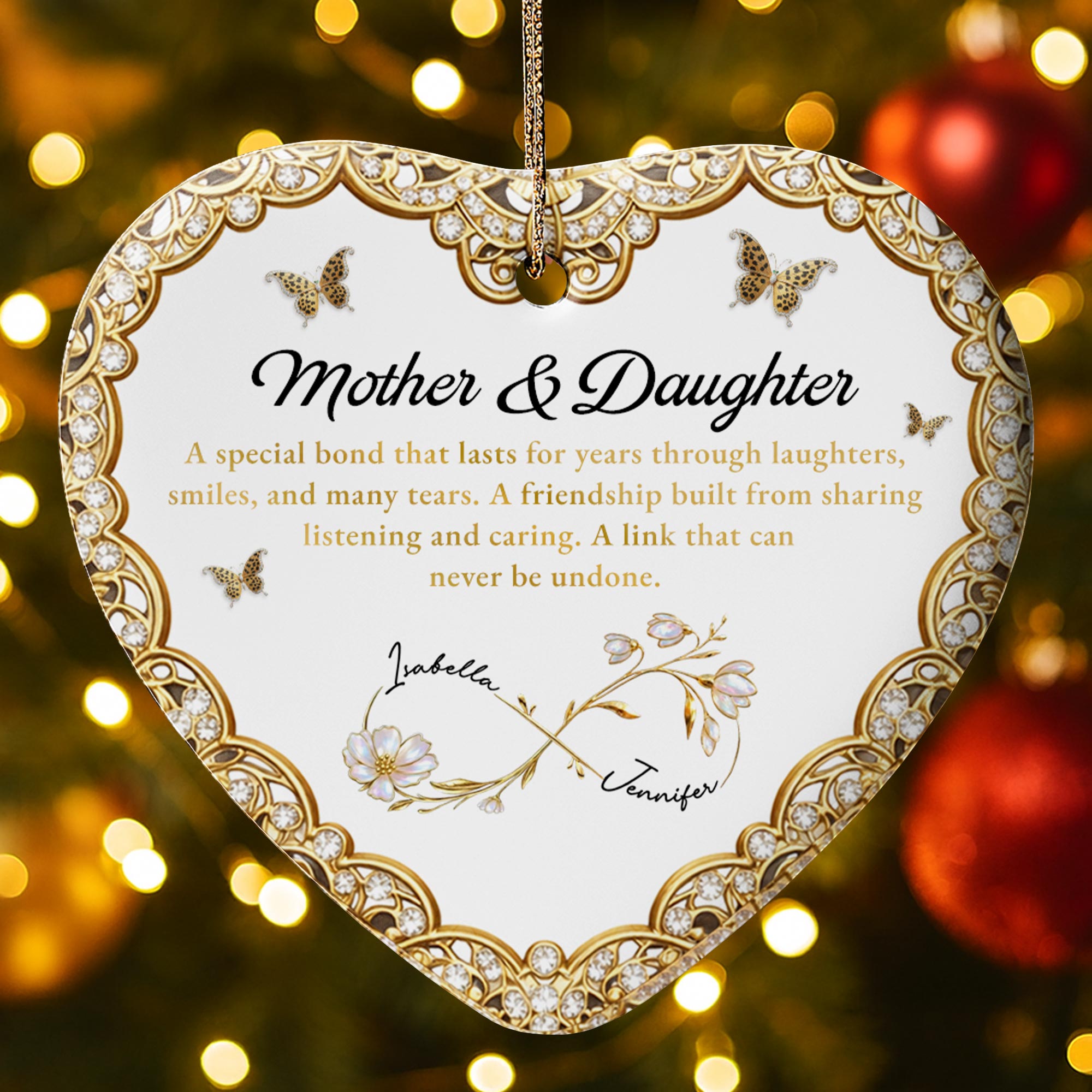 Mother & Daughter, Special Bond, Butterflies And Flowers, Personalized ...