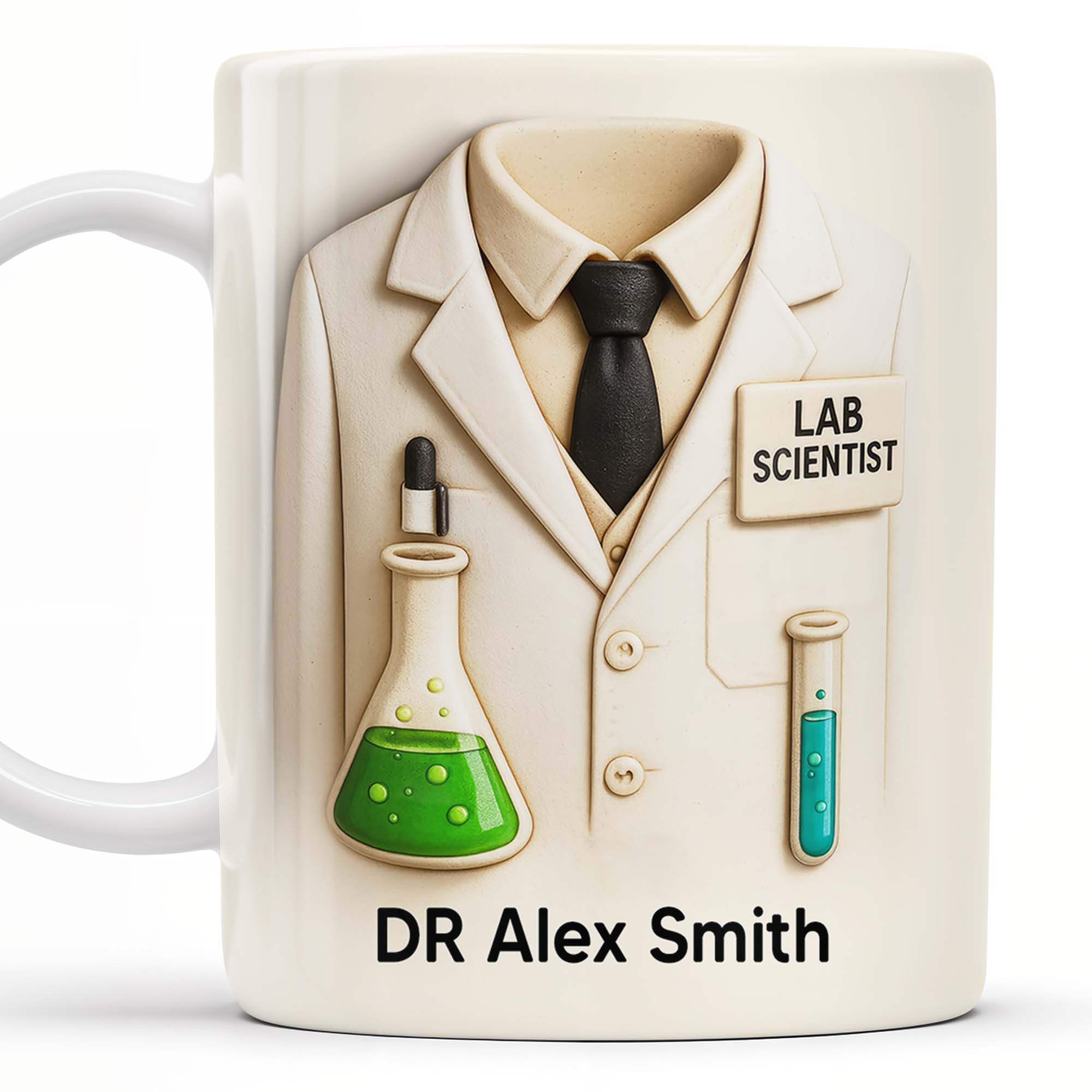 Lab Scientist, Lab Coat and Test Tubes, Personalized Custom Coffee Mug ...