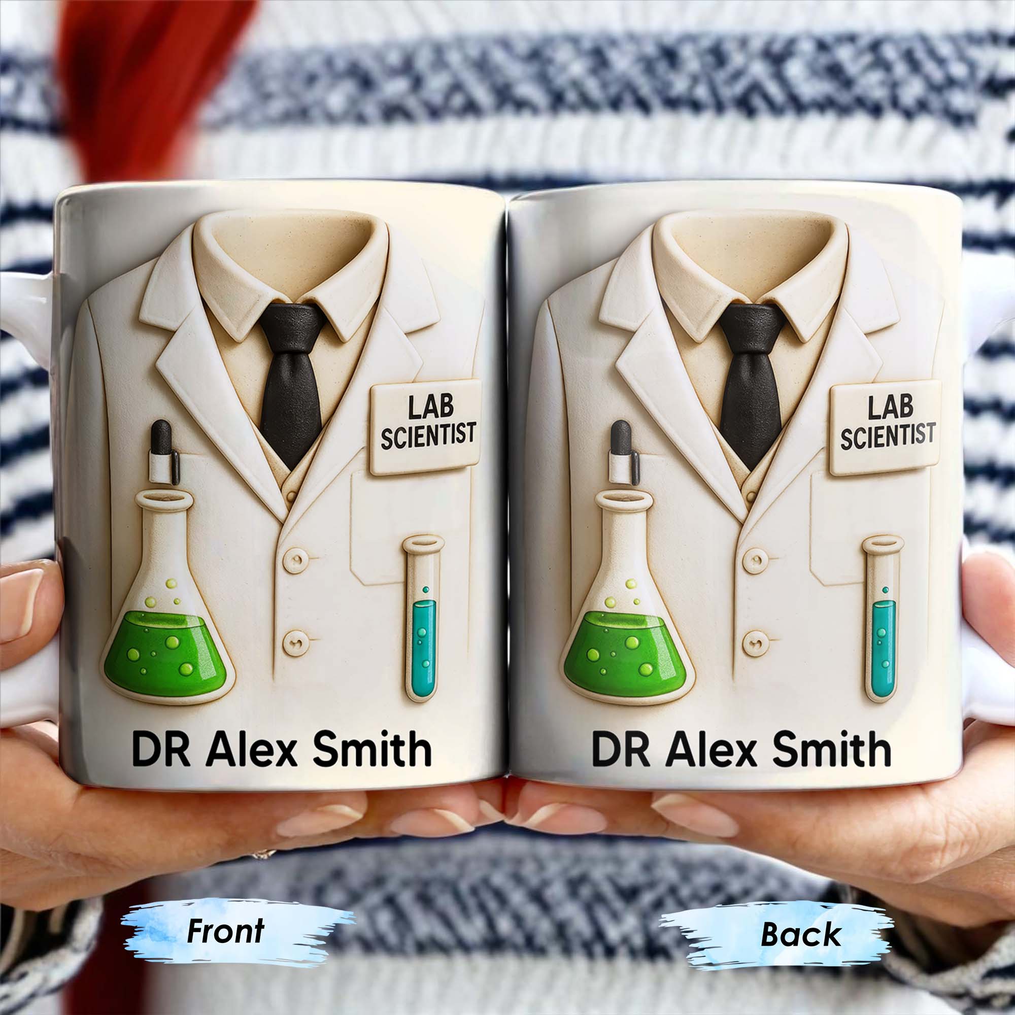 Lab Scientist, Lab Coat and Test Tubes, Personalized Custom Coffee Mug ...