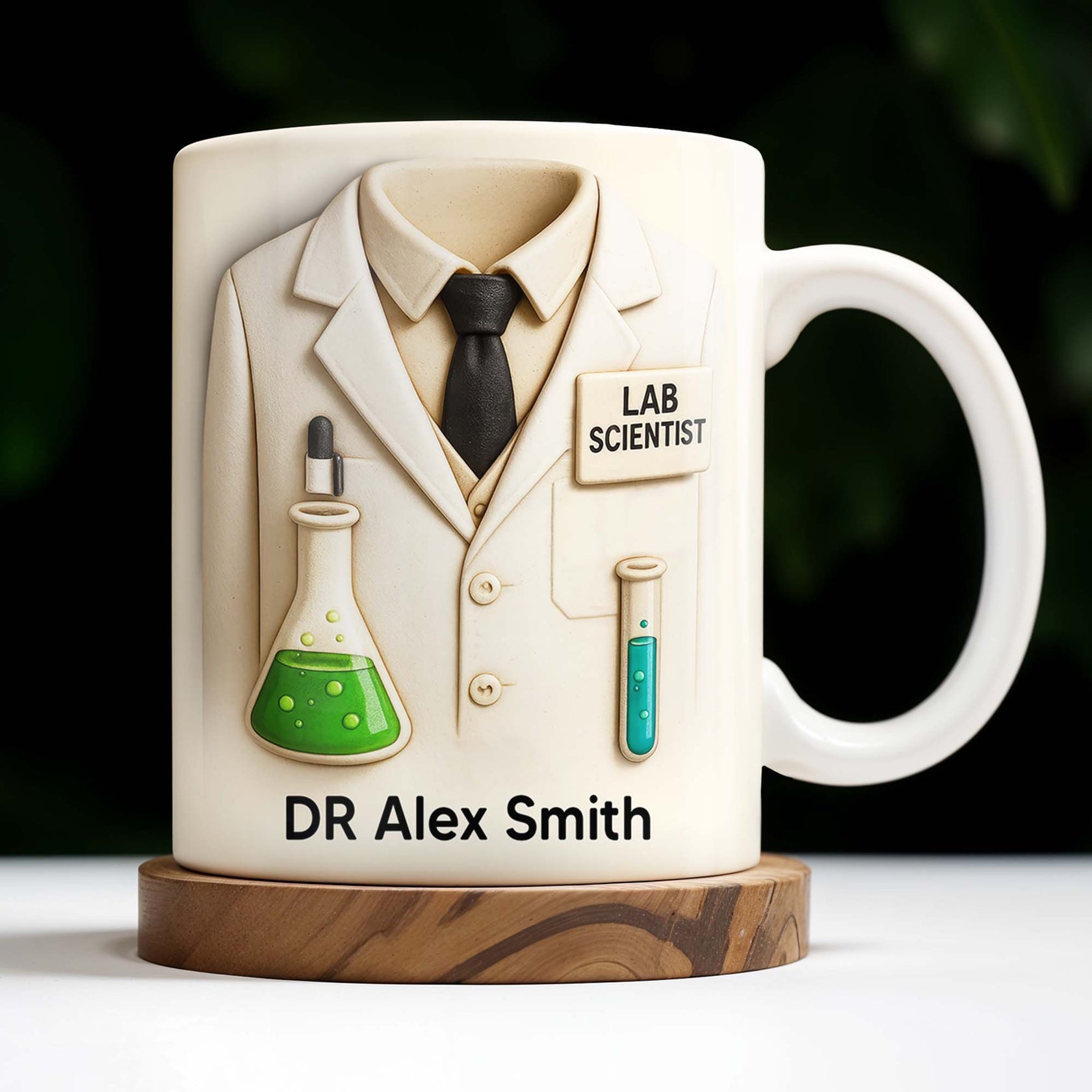 Lab Scientist, Lab Coat and Test Tubes, Personalized Custom Coffee Mug ...