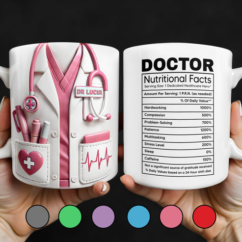 Doctor Nutritional Facts Mug, Personalized Custom Coffee Mug, Gift For ...