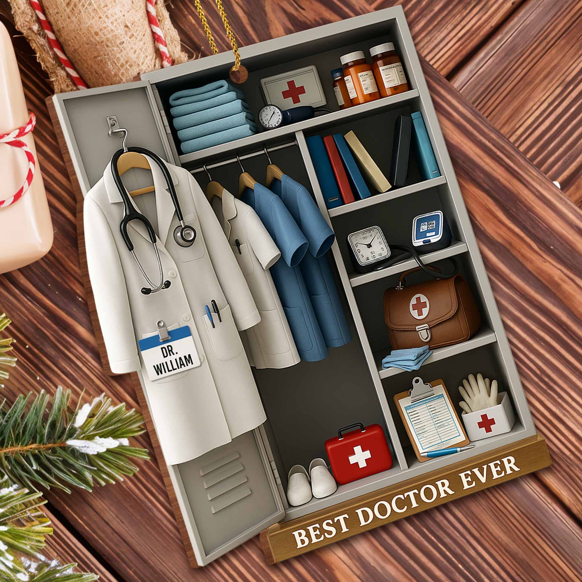 Best Doctor Ever, Personalized Custom Wood Ornament, Gift For Doctors ...
