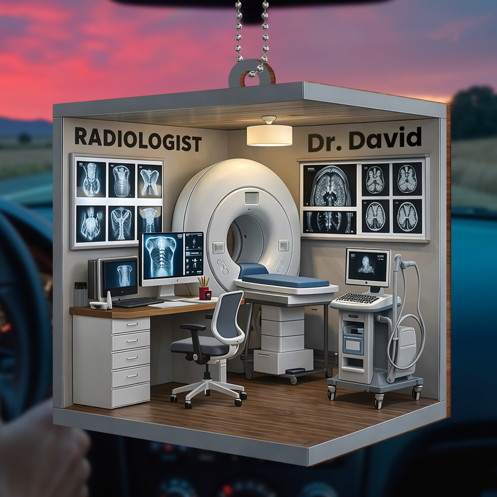 Personalized Radiologist Office Design With MRI Machine, Wood Ornament ...