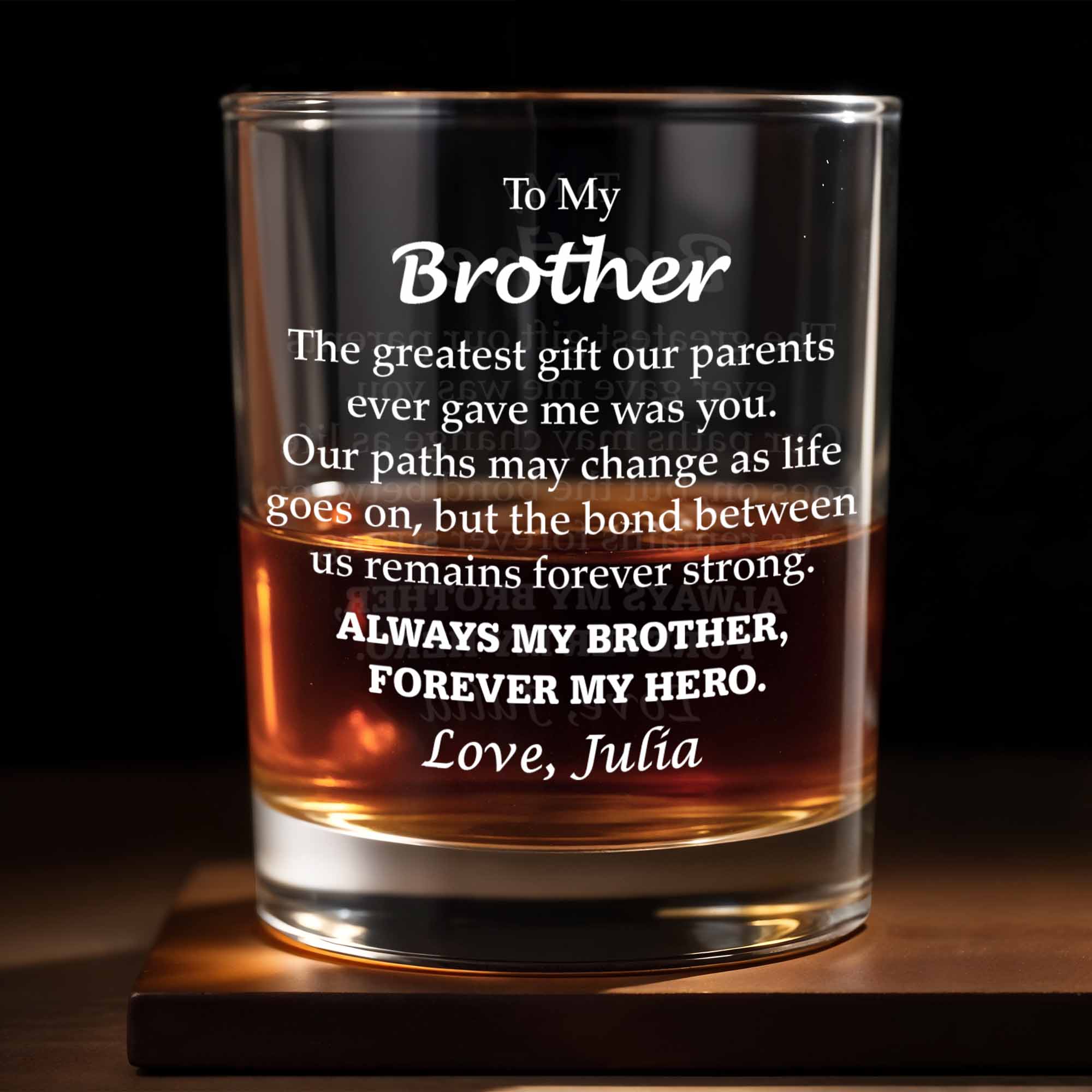 Forever My Brother, Forever My Hero, Custom Whiskey Glass, Gift For ...