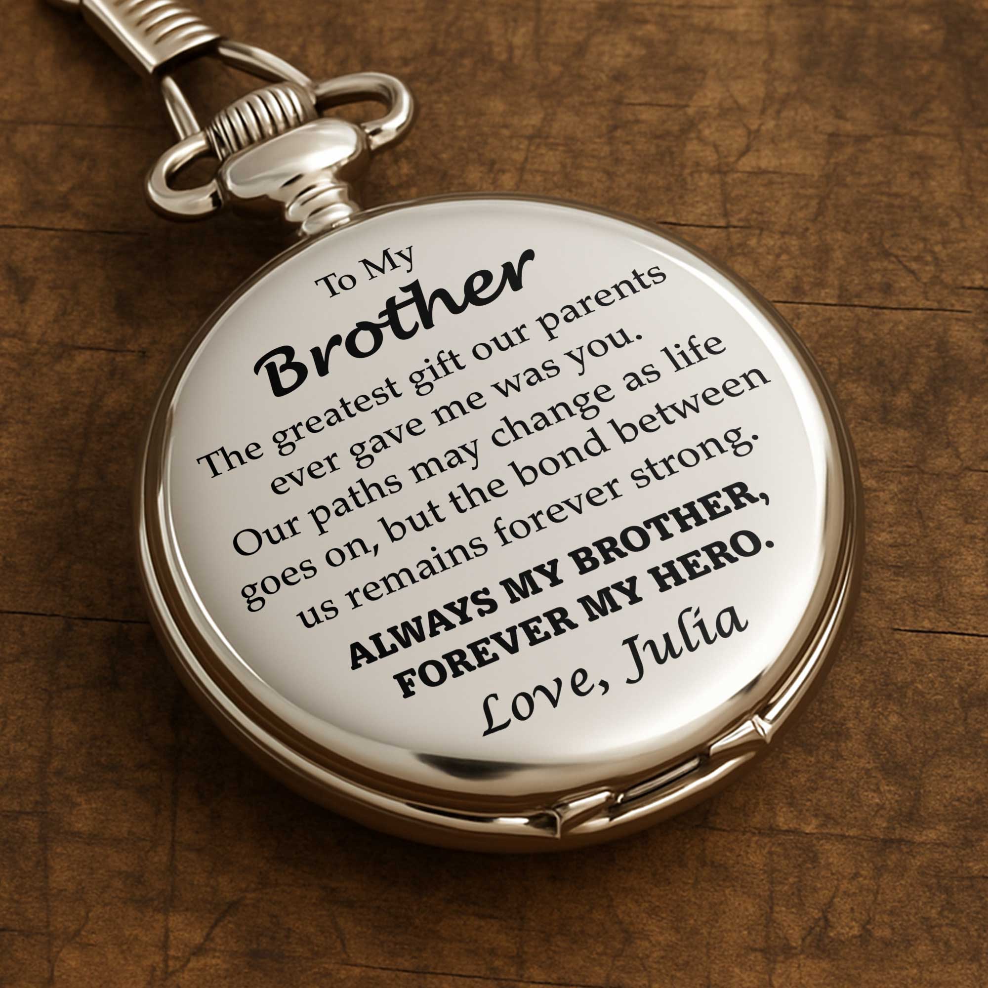 To My Brother, The Greatest Gift, Pocket Watch Design, Gift For Brother ...