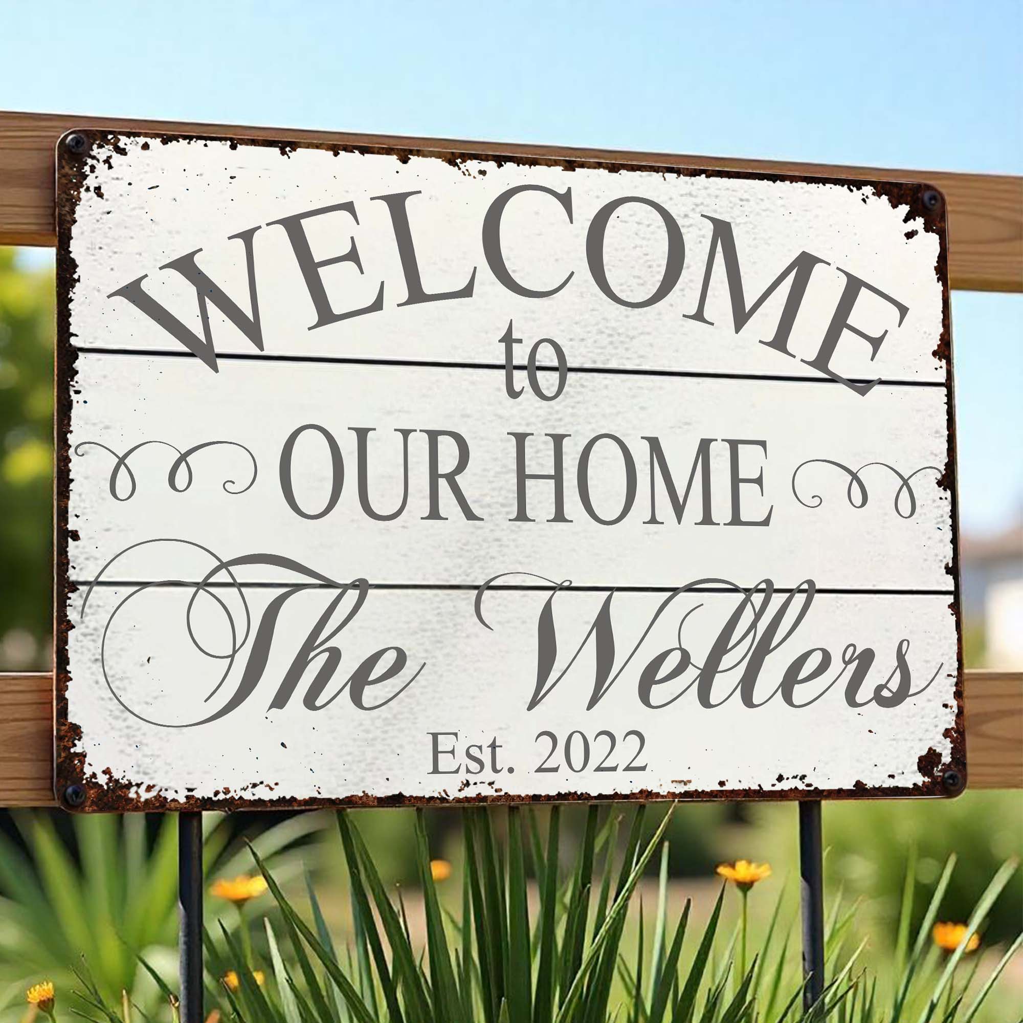 Welcome To Our Home Rustic Metal Sign,Personalized Metal Sign,Gift For ...