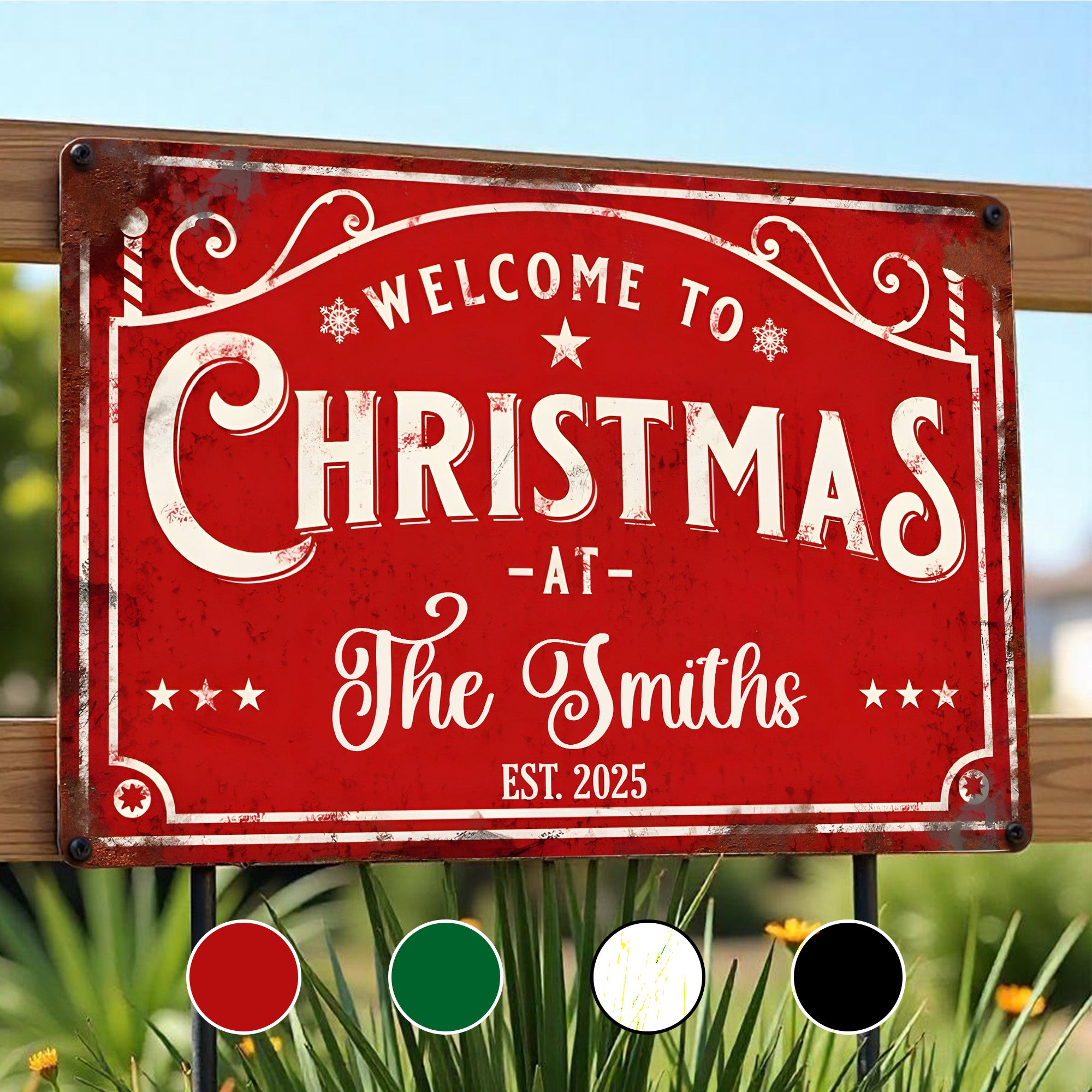 Welcome To Christmas At The [Family Name],Personalized Metal Sign,Gift ...