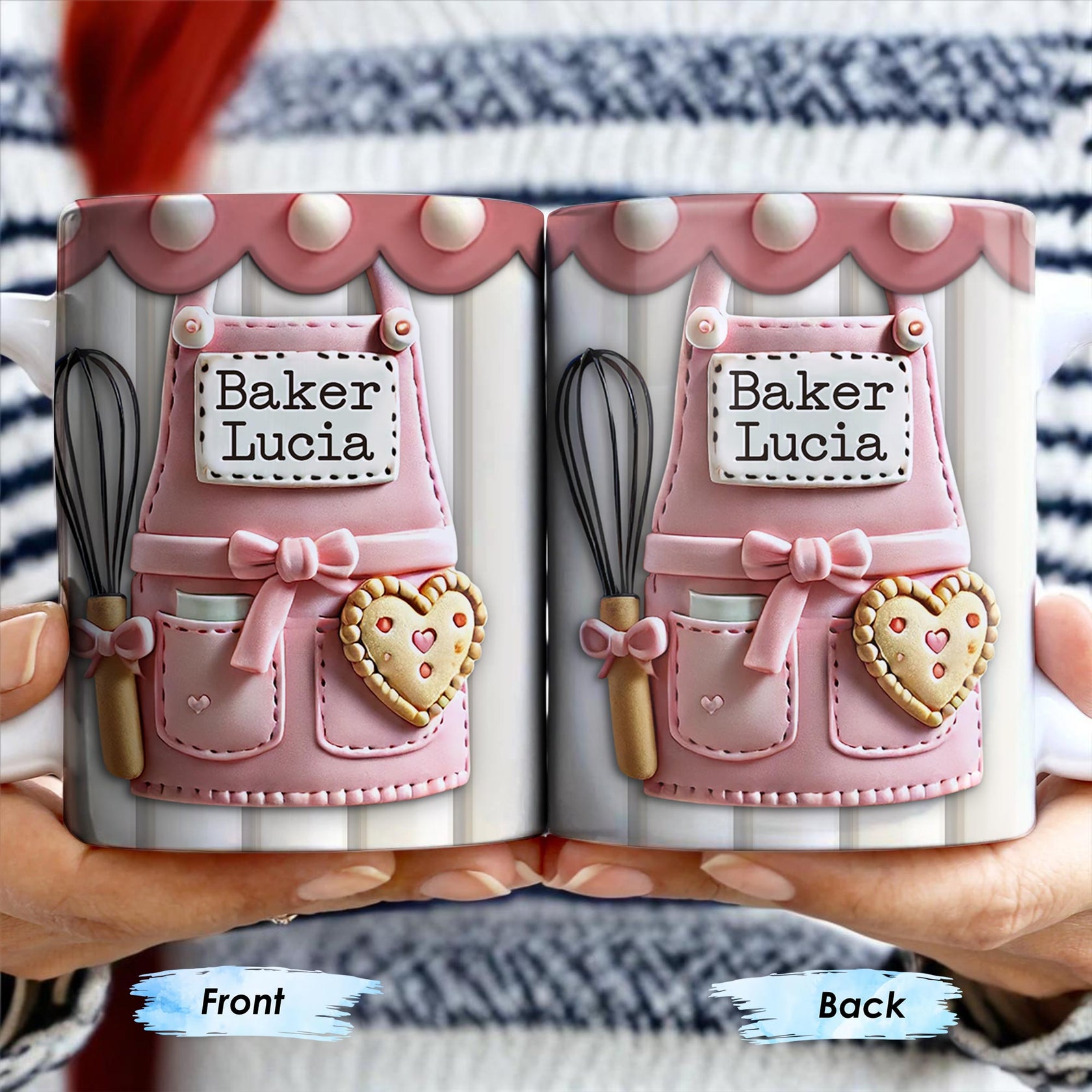 Baking Apron And Heart Cookie, Personalized Custom Coffee Mug, Gift For ...