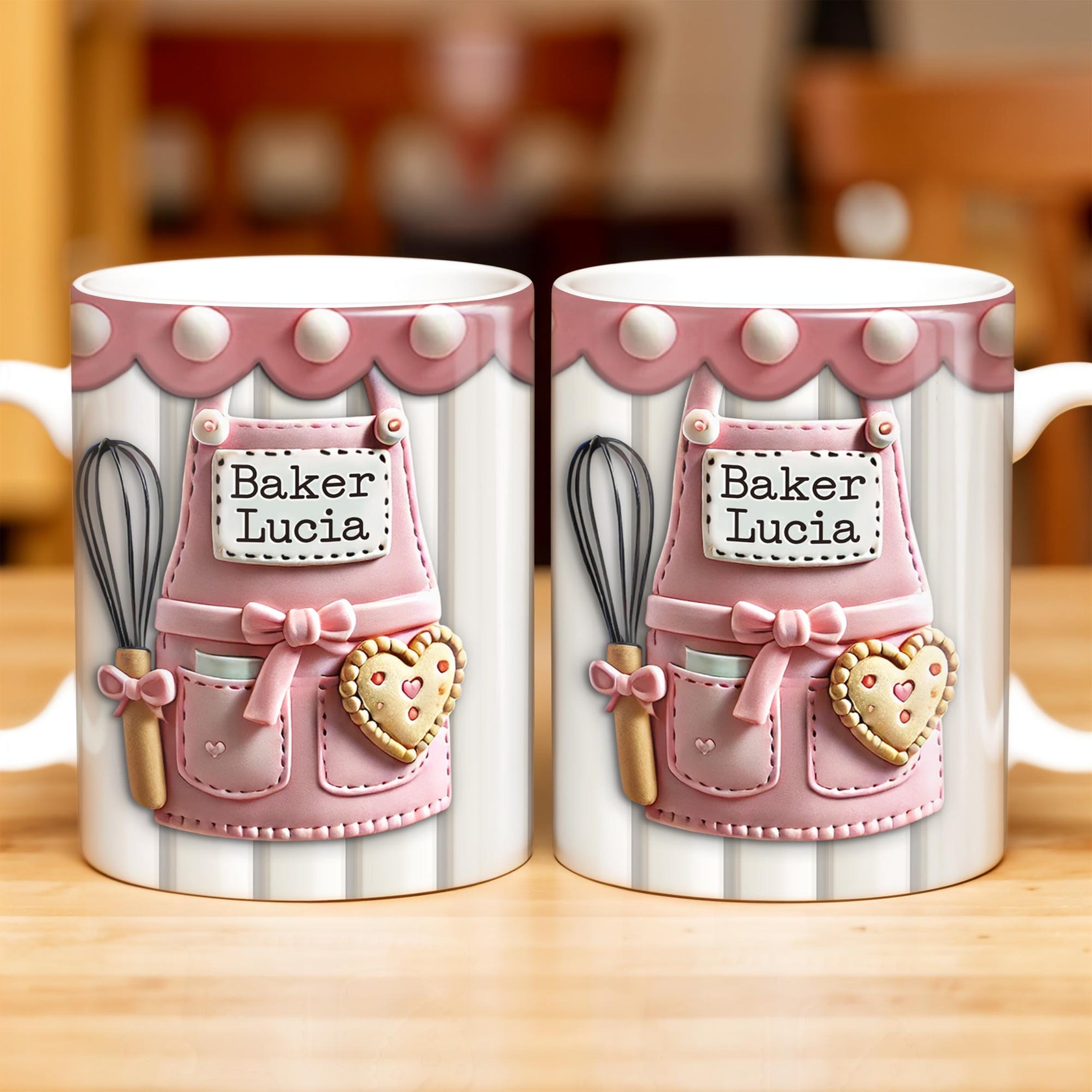 Baking Apron And Heart Cookie, Personalized Custom Coffee Mug, Gift For ...