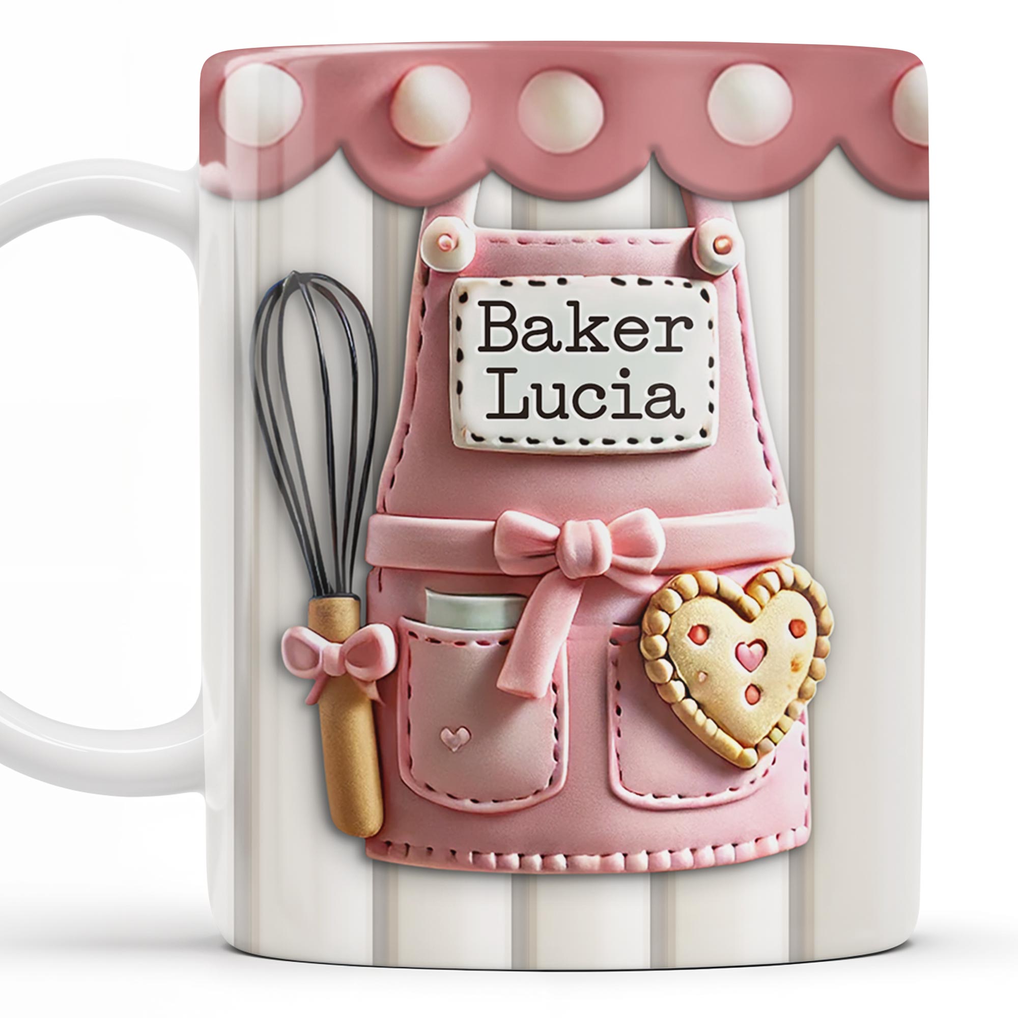 Baking Apron And Heart Cookie, Personalized Custom Coffee Mug, Gift For ...