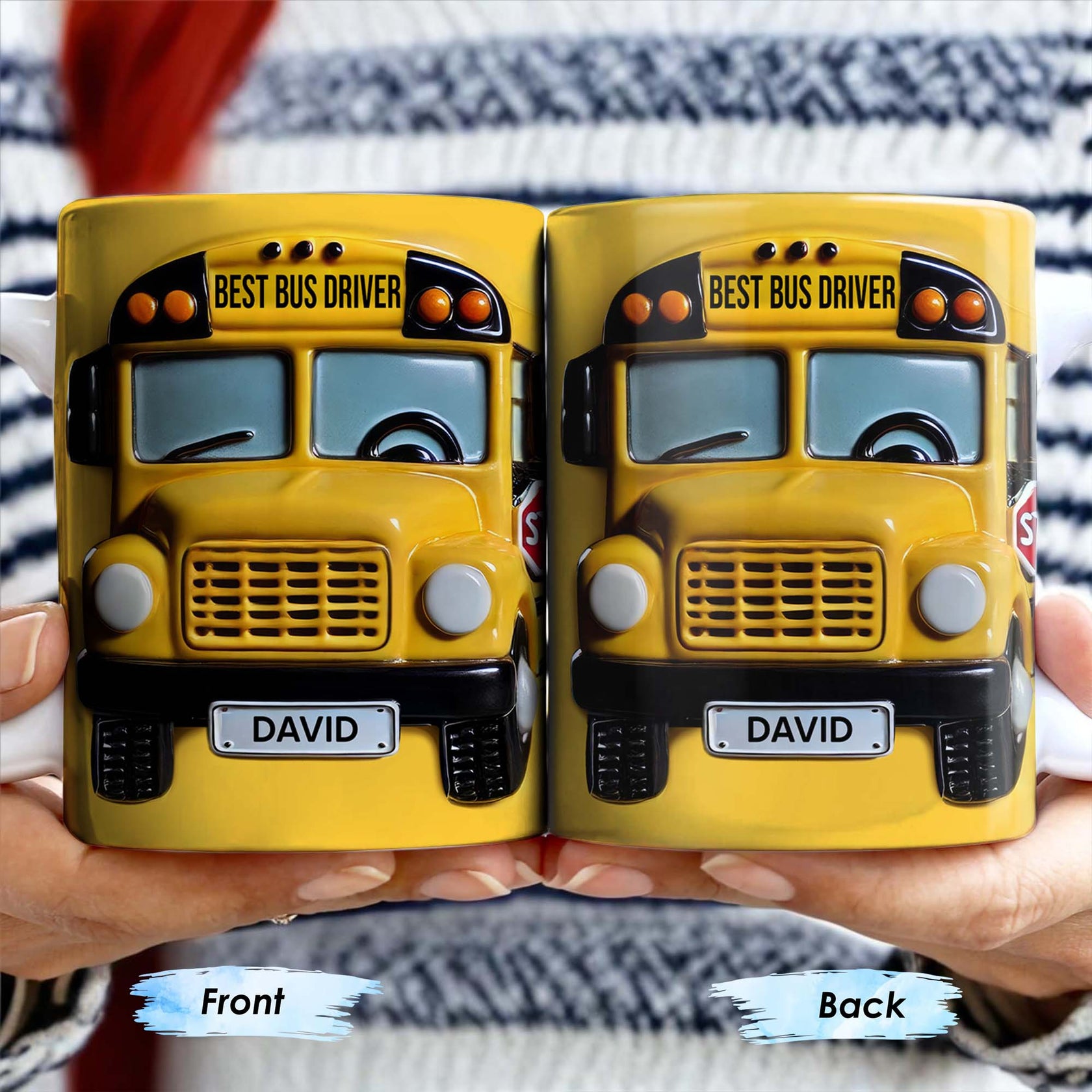 Best Bus Driver, School Bus And Stop Sign, Personalized Custom Coffee ...