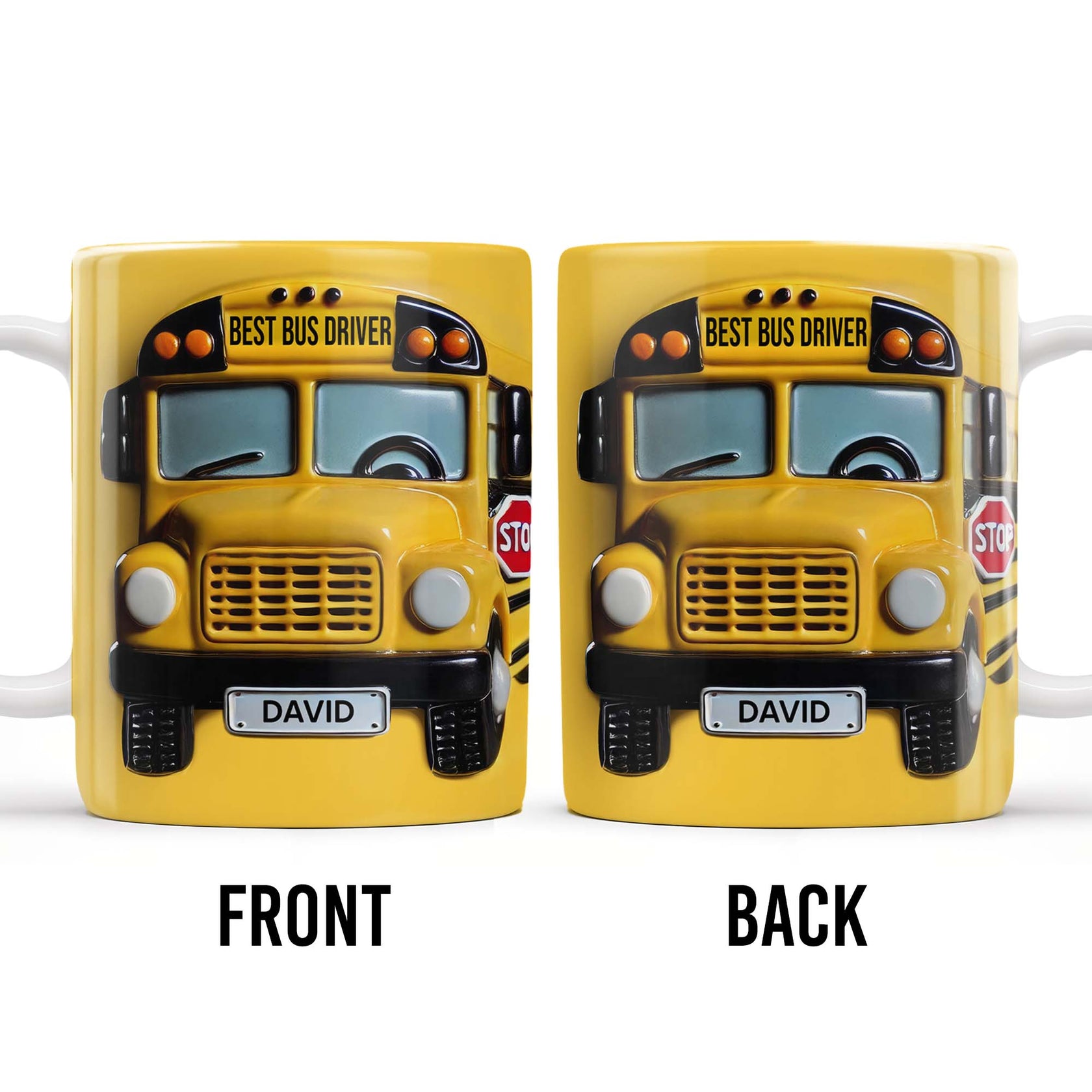 Best Bus Driver, School Bus And Stop Sign, Personalized Custom Coffee ...