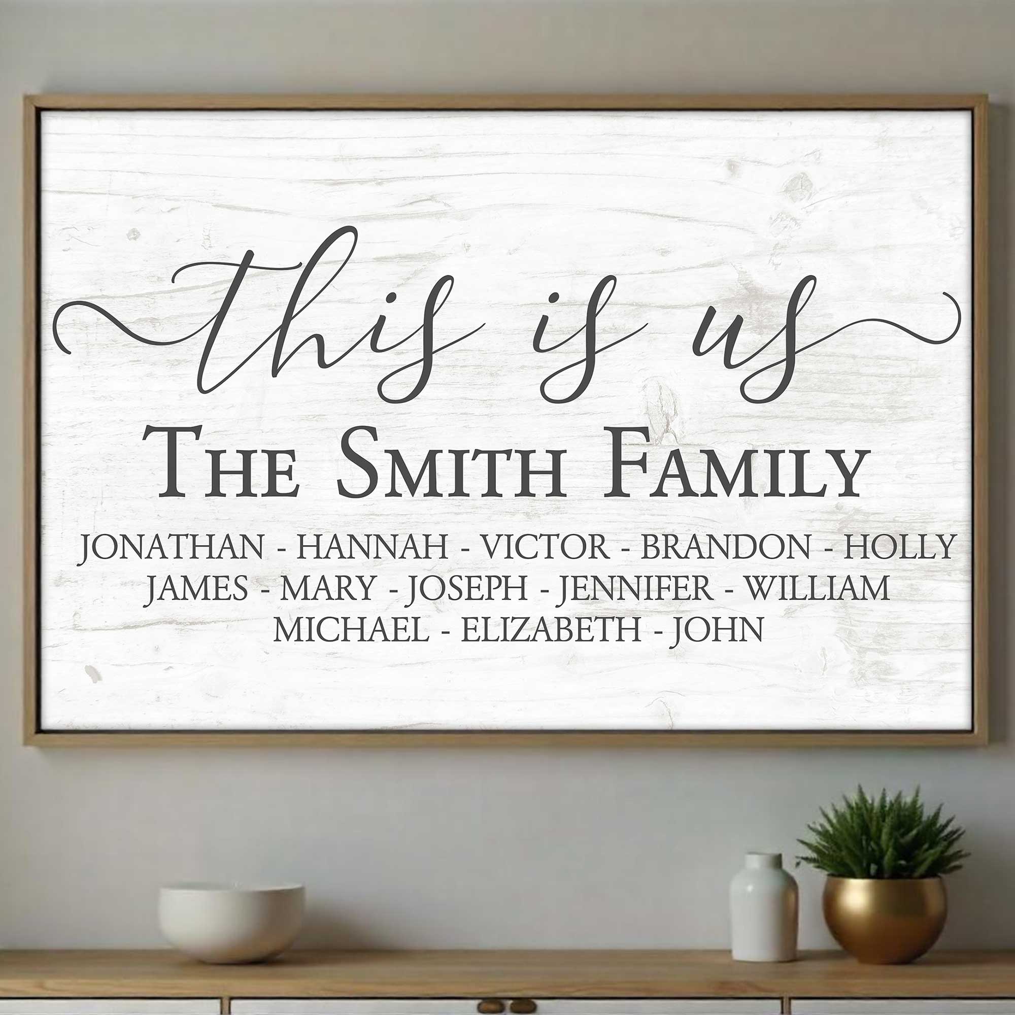 This Is Us, Elegant Family Name Display, Personalized Custom Horizontal ...