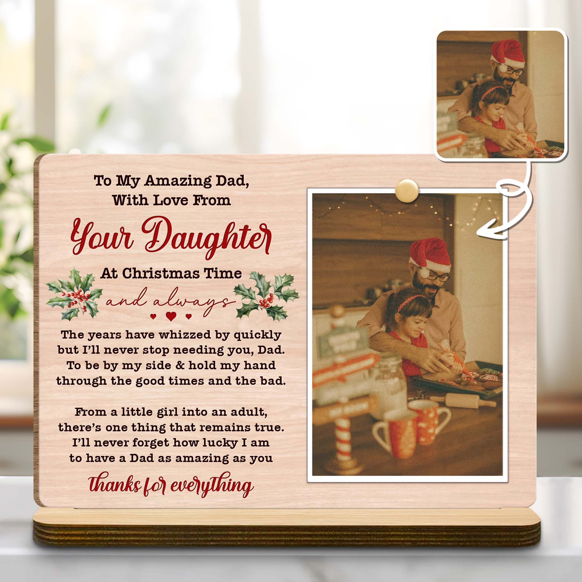 To My Amazing Dad, With Love From Daughter, Personalized Wood Plaque ...