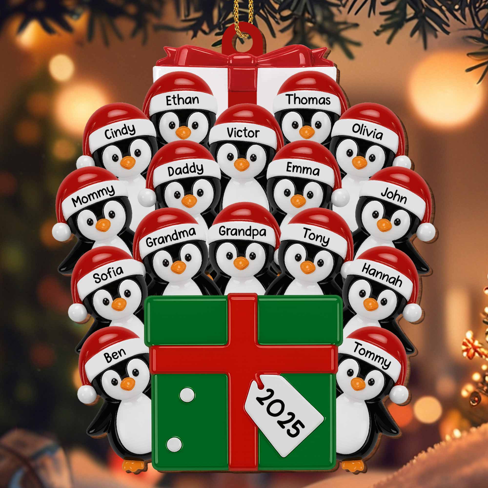 To [Customized], May Your Holidays Be Merry & Bright, Penguin and Gift ...