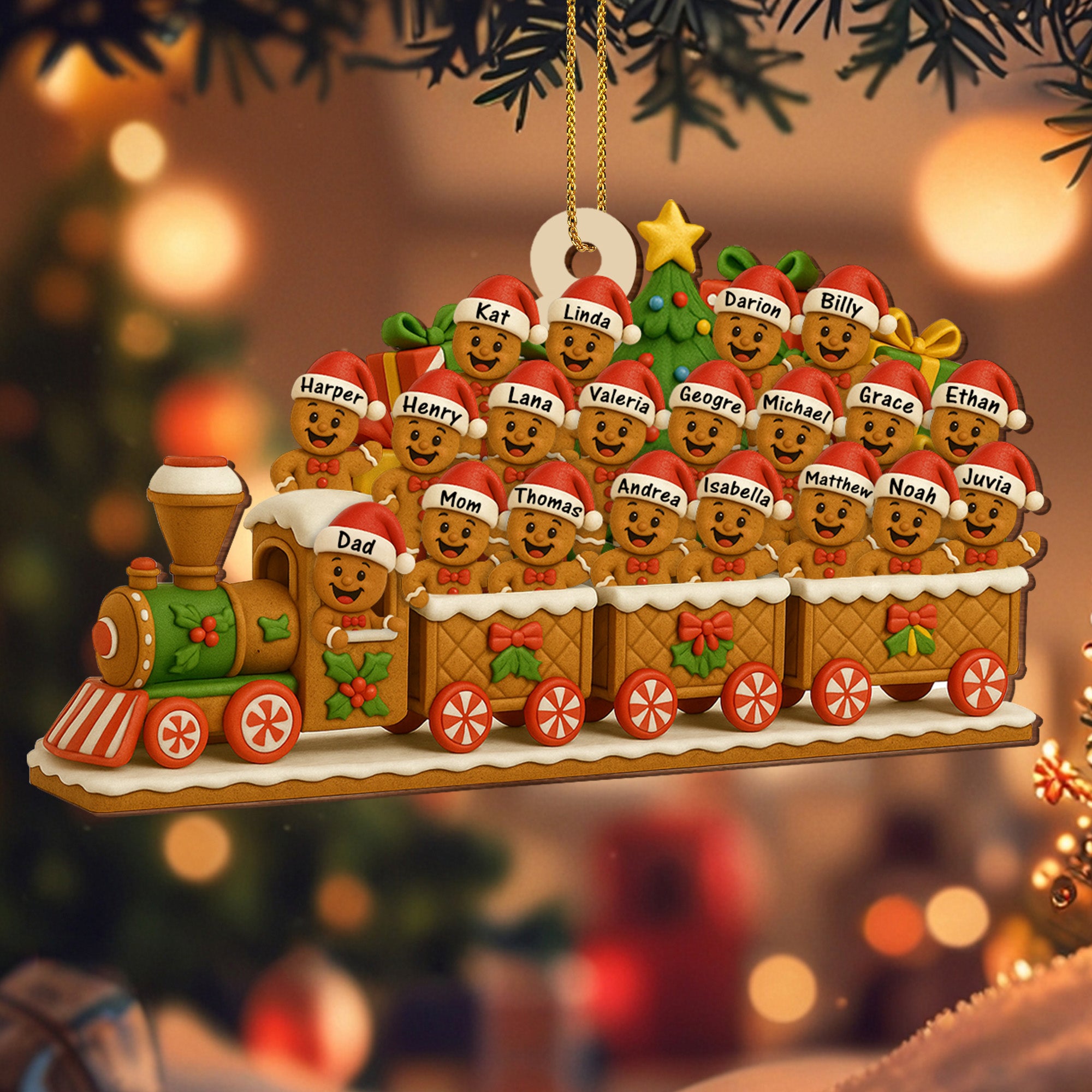 Christmas Express With Cheerful Gingerbread Passengers, Personalized ...