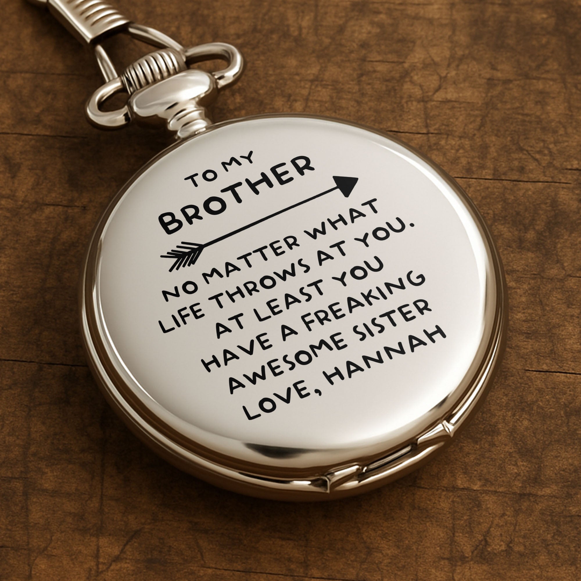 To My Brother, No Matter What Life Throws At You, Silver Plated Pocket ...