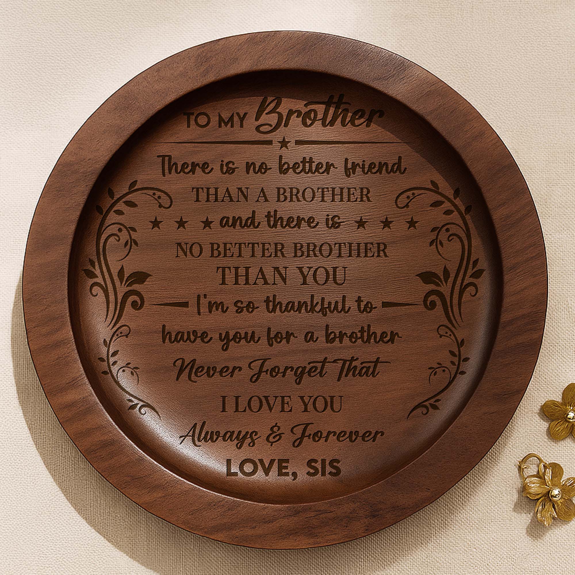 To My Brother, There's No Better Friend, Wood Ring Dish, Gift For ...