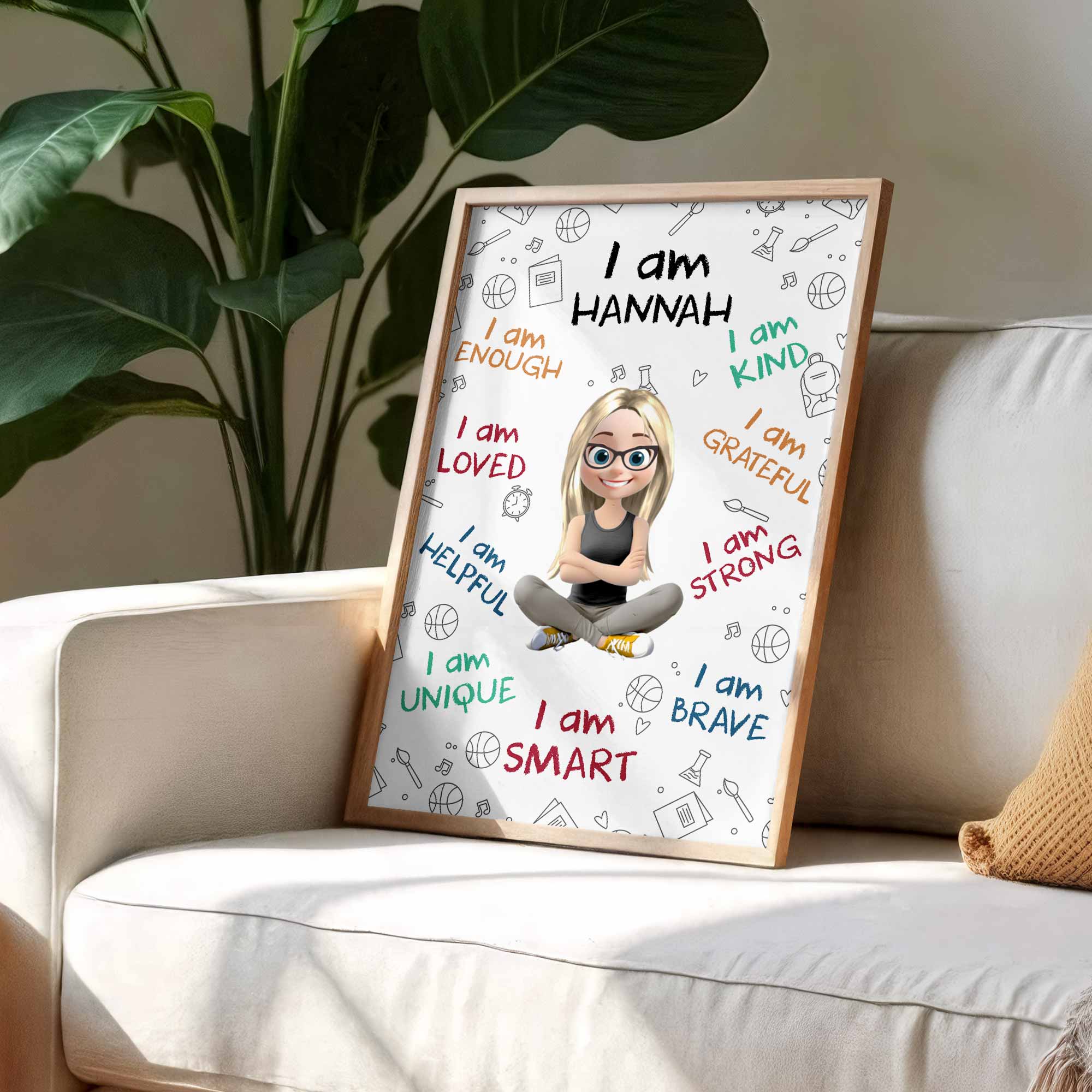 I Am Brave, Strong, Smart, Loved - Affirmation Poster, Personalized ...