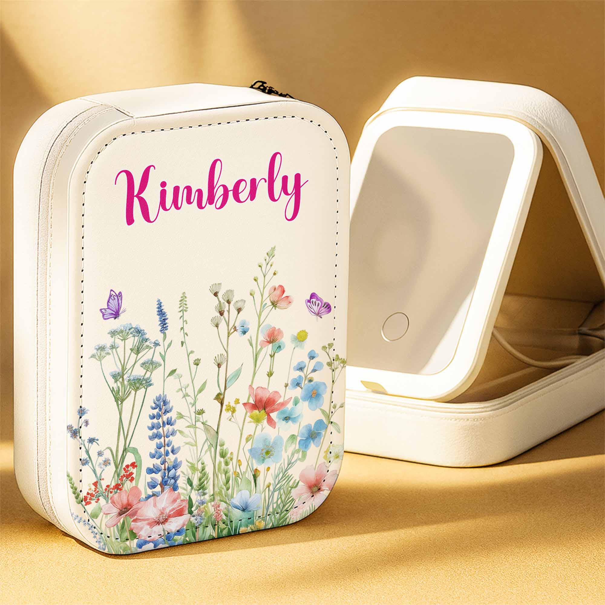 To My, Flowers And Butterflies, Personalized Custom Jewelry Box, Gift ...