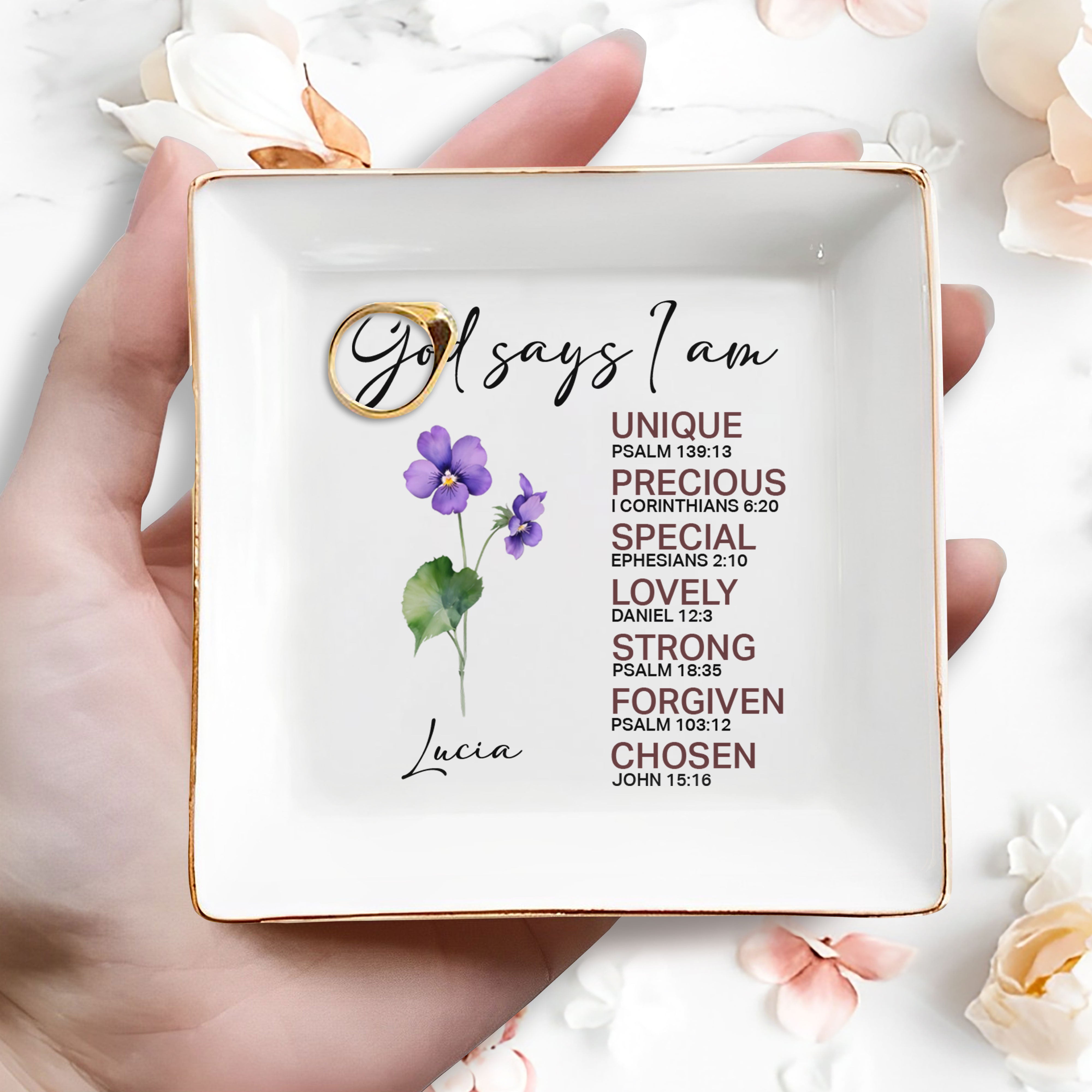God Says I am Unique, Precious, Special Ceramic Dish, Gift For Daughter ...