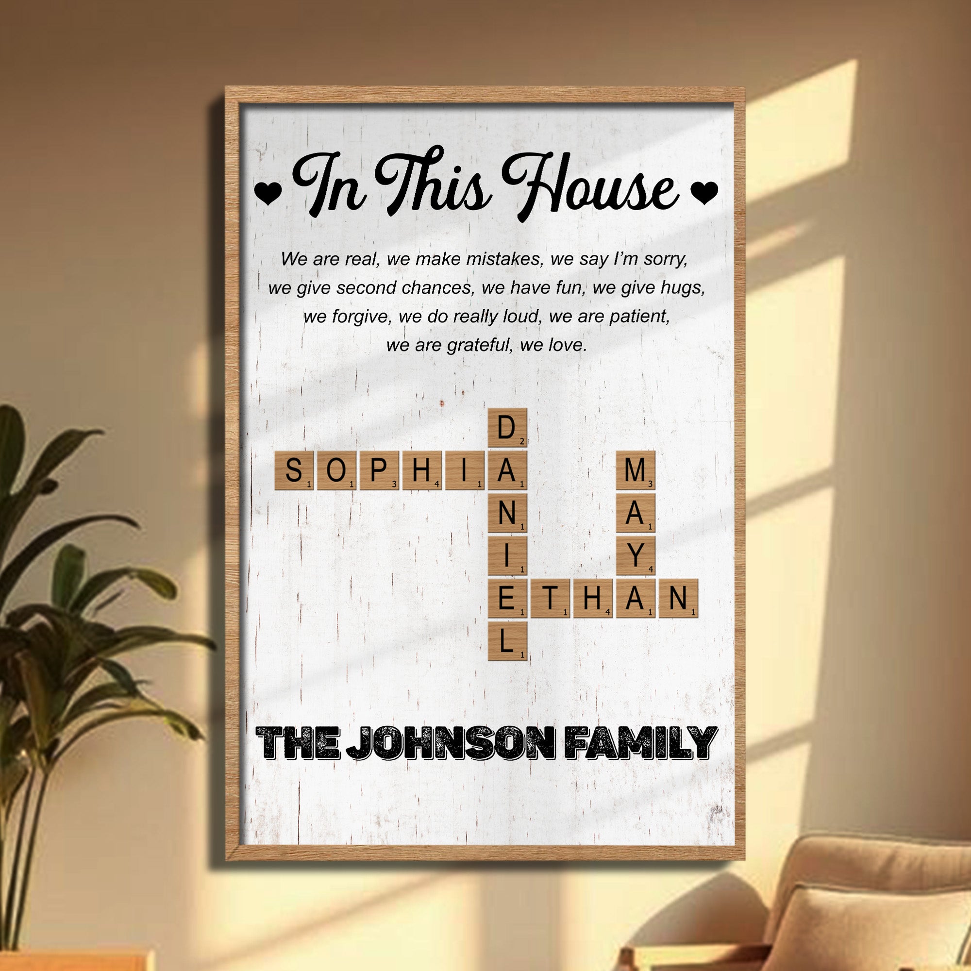 In This House Loving Family Message,Vertical Poster,Gift For Family and ...