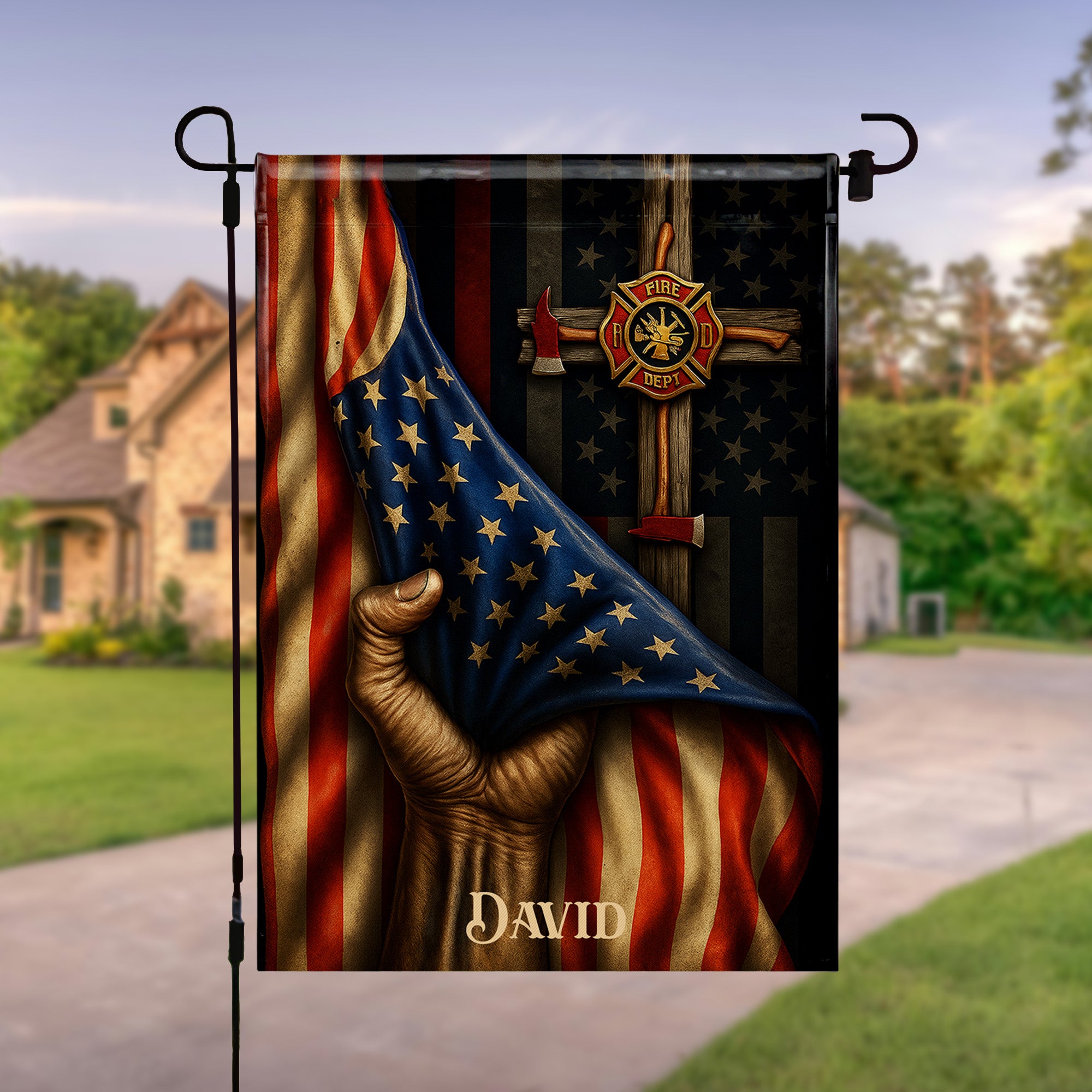 Proudly Serving My Community, Personalized Flag, Gift For Firefighters ...