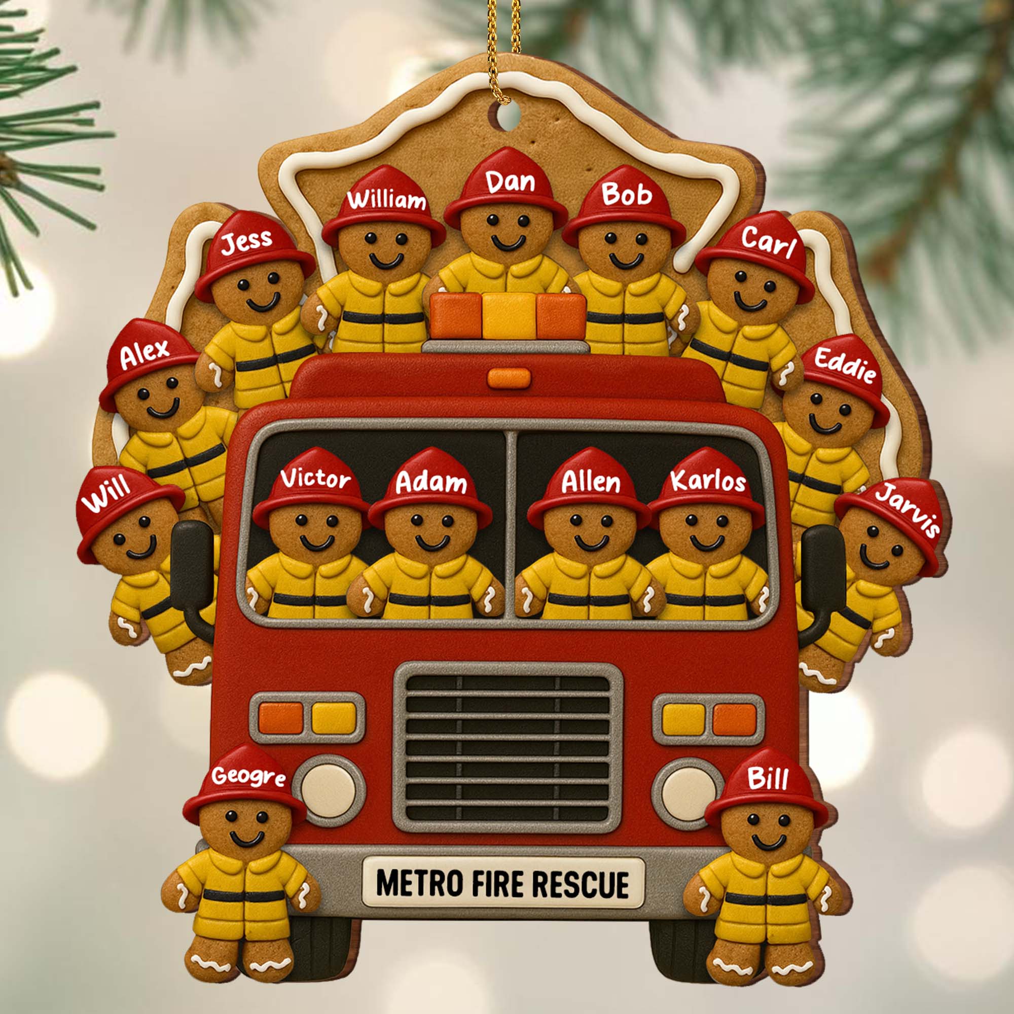 Celebrate Your Heroes With Festive Firefighter Ornament, Personalized ...