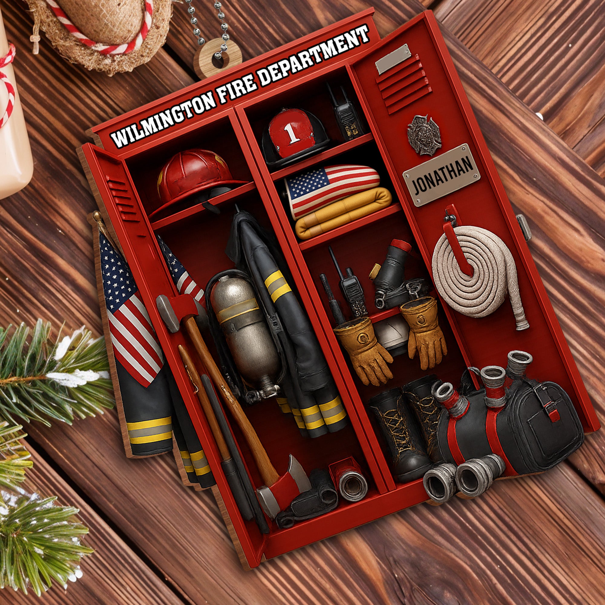 Tribute to Our Brave Firefighters, Personalized Custom Wood Ornament ...