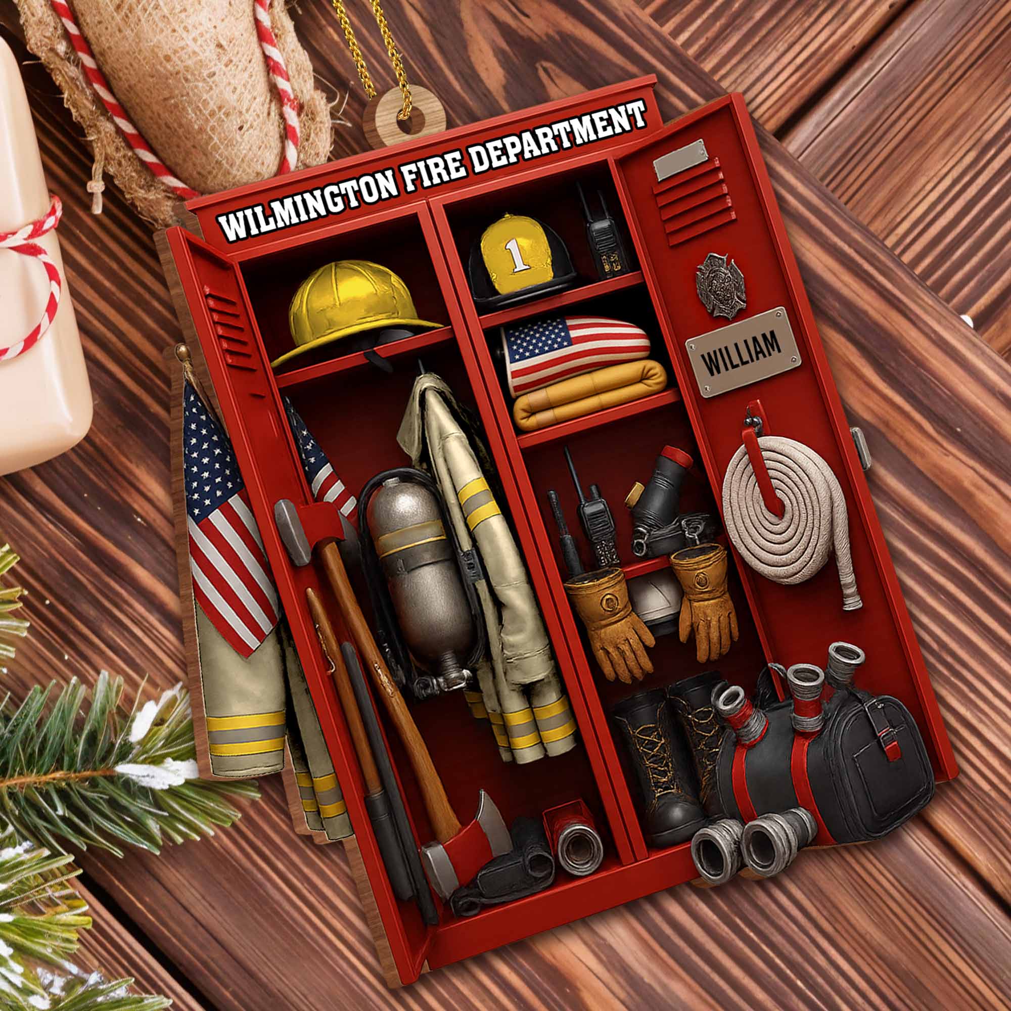 Our Firefighter Hero Celebrating Bravery, Personalized Custom Wood ...