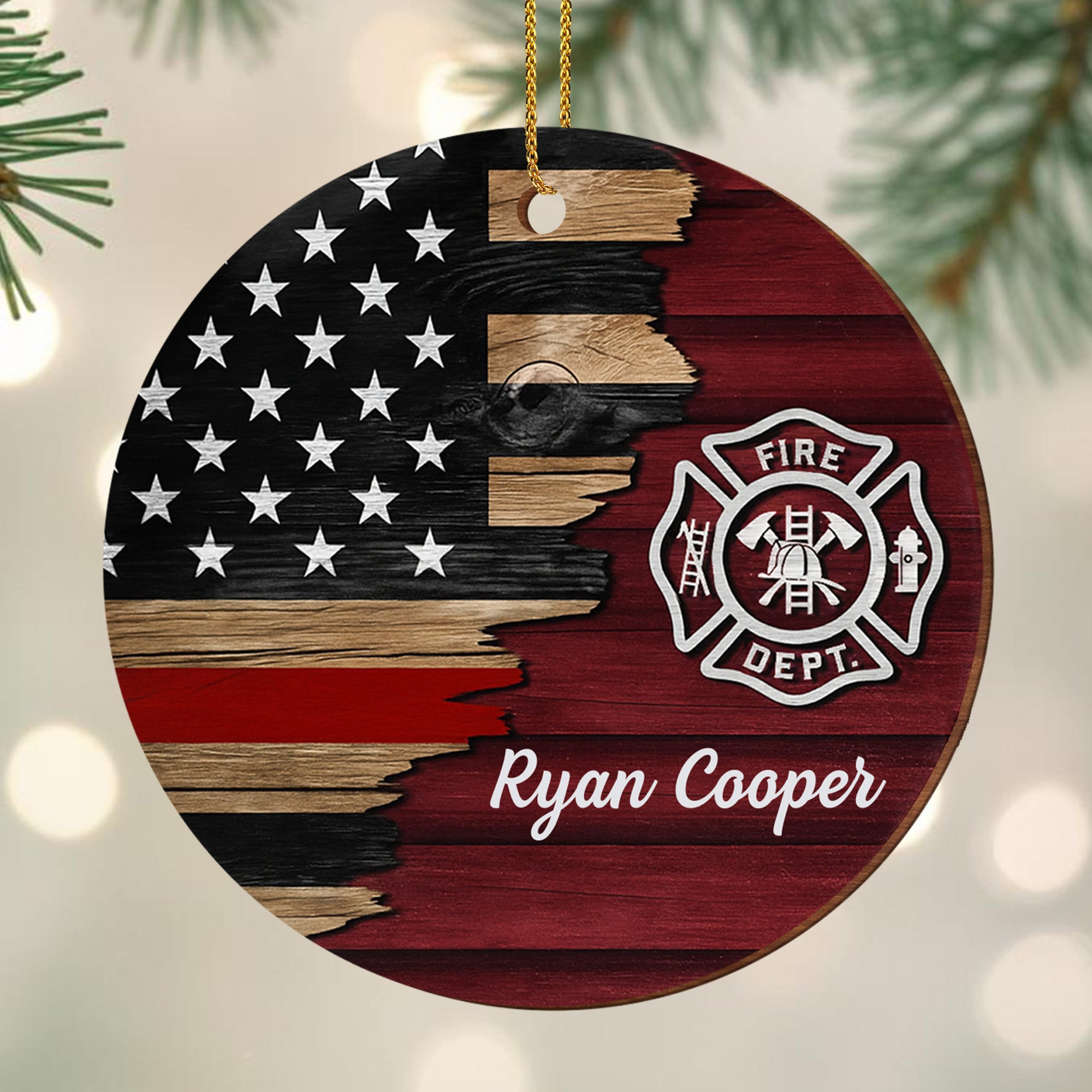 Fire Dept. Custom Wood Ornament, Gift For Firefighters and First ...