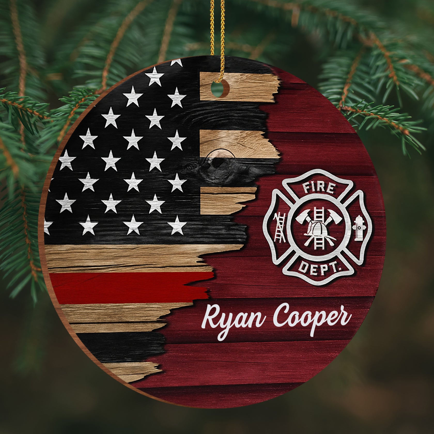 Fire Dept. Custom Wood Ornament, Gift For Firefighters and First ...