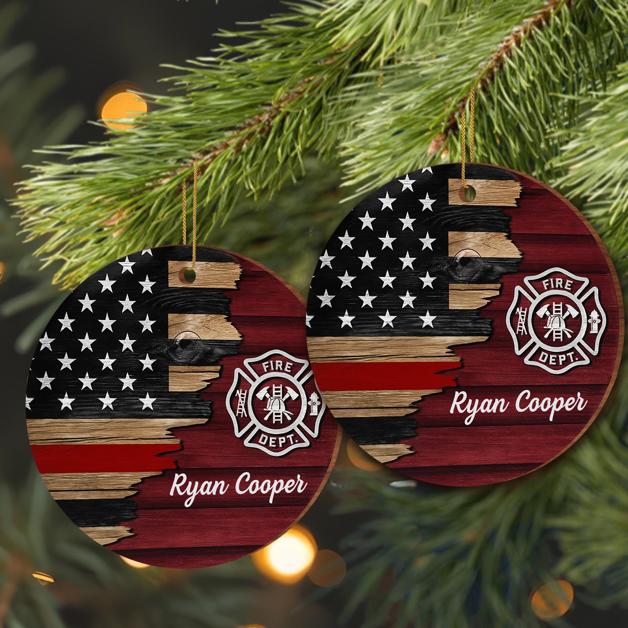 Fire Dept. Custom Wood Ornament, Gift For Firefighters and First ...