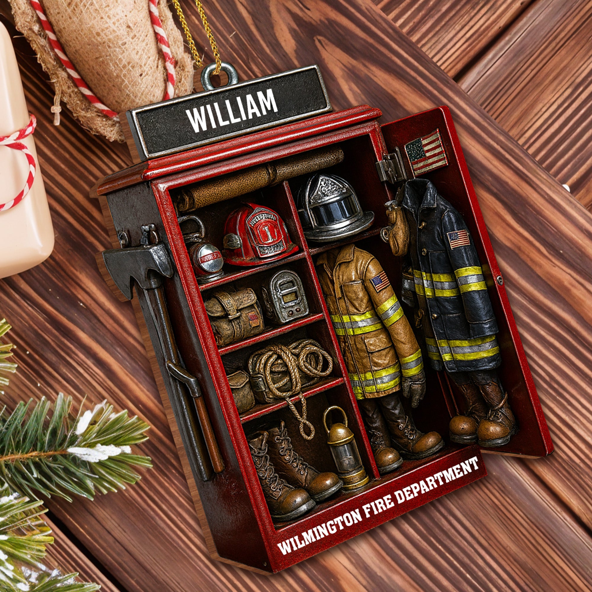 Honor Our Firefighters With Firefighter Gear Ornament, Personalized ...
