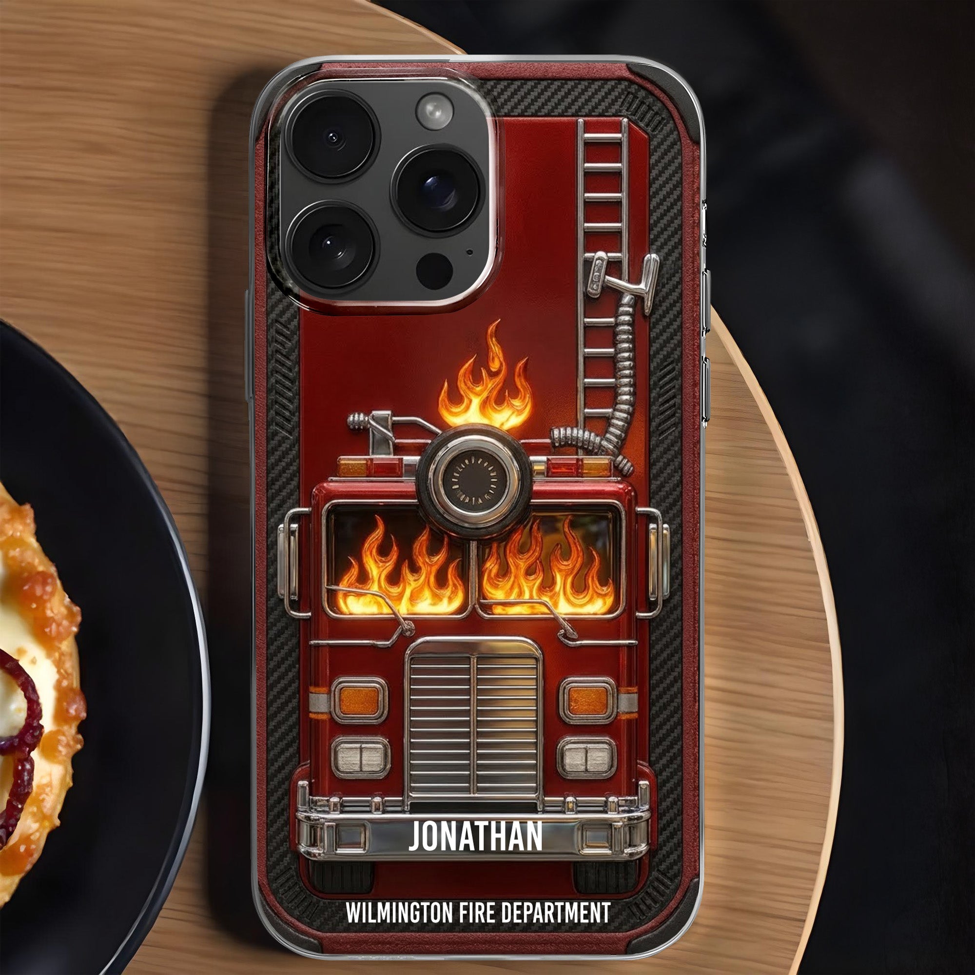 Celebrate Bravery With Fire Truck Design,Personalized Clear Phone Case ...
