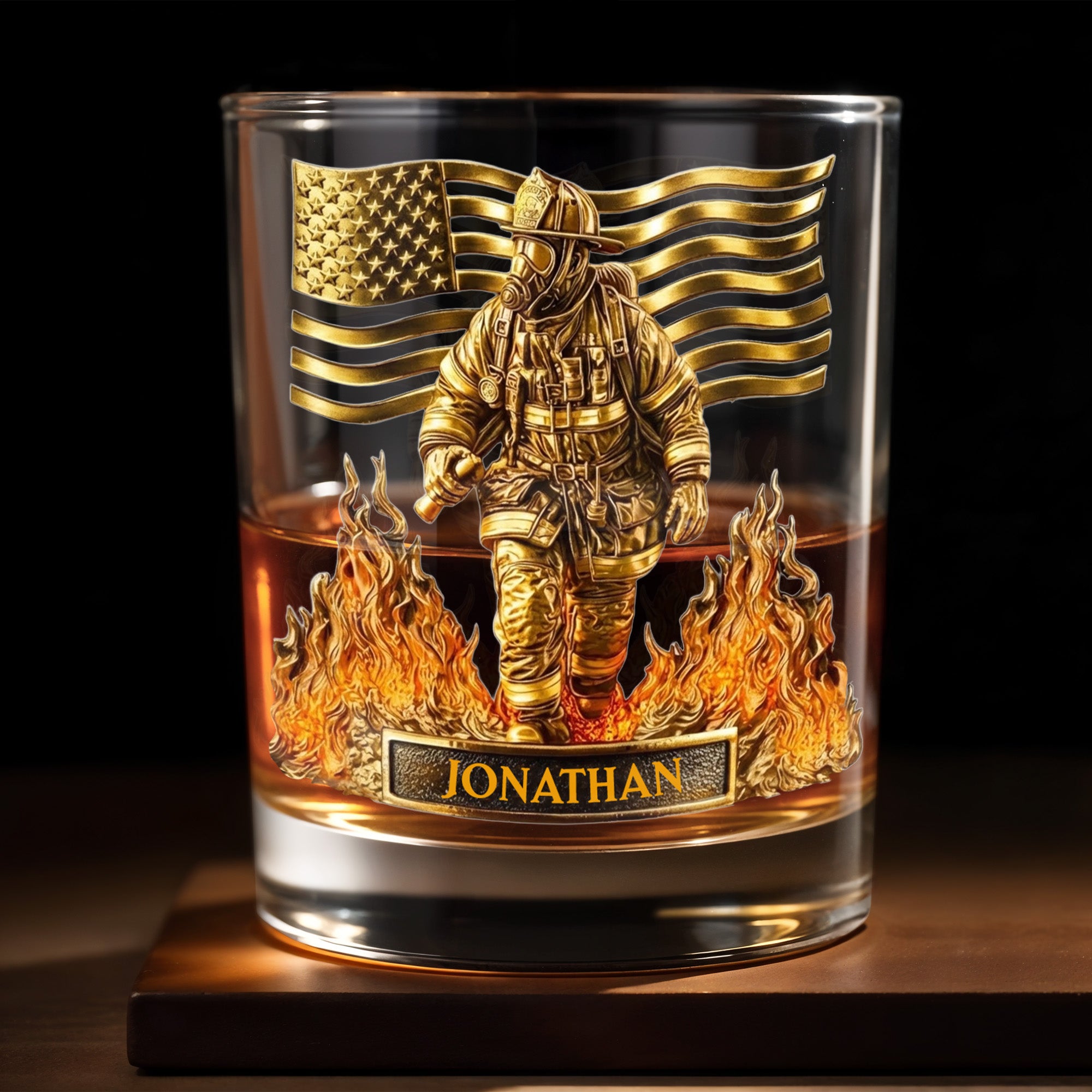 Celebrate Our Heroes, Brave Firefighter And American Flag, Custom ...