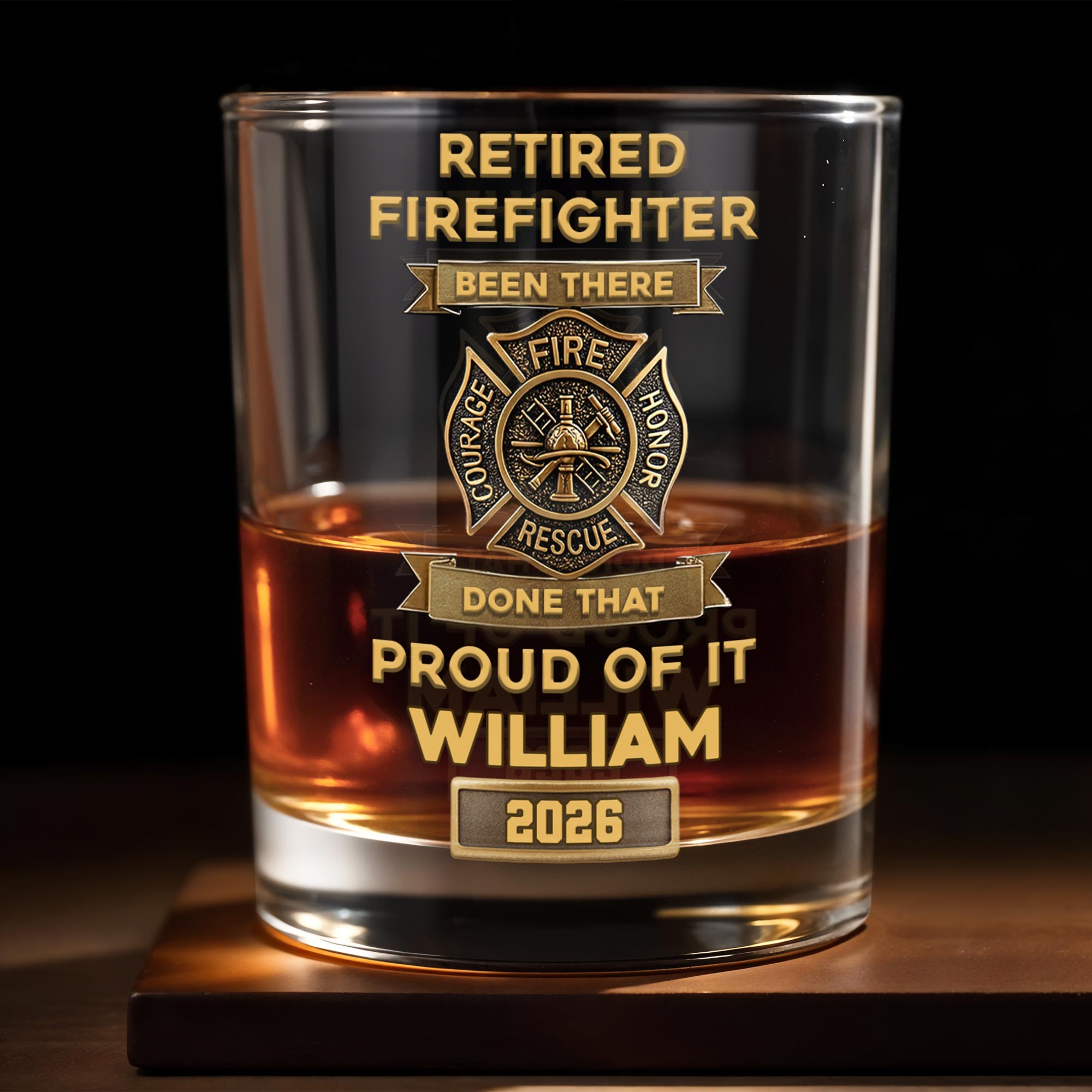Retired Firefighter Courage Fire Honor Rescue Badge, Personalized ...