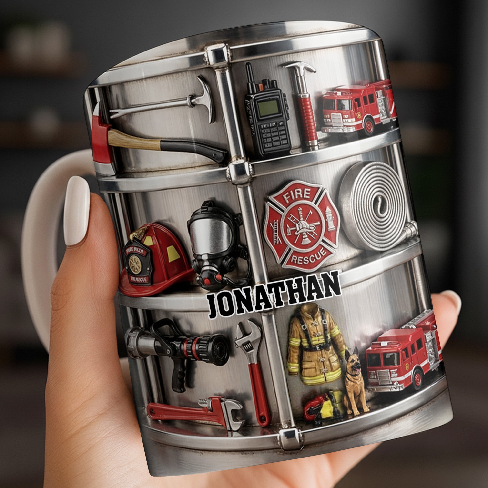 Fire Rescue Themed Personalized Coffee Mug, Custom Gift For ...