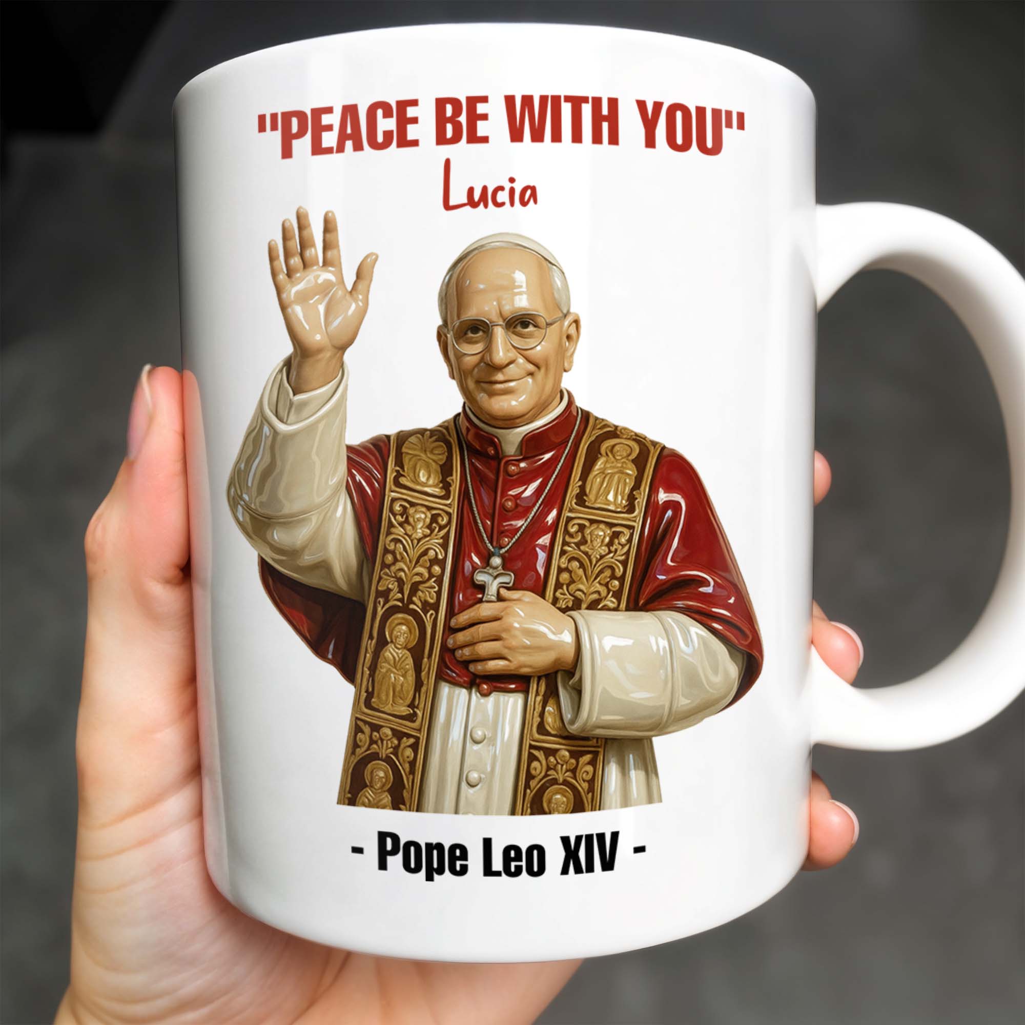 "Peace Be With You", Pope and Religious Vestments, Personalized Custom ...