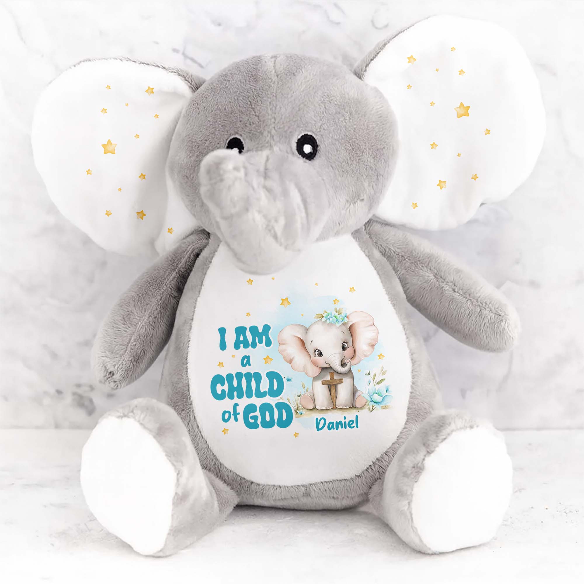 I Am A Child Of God, Elephant And Stars Stuffed Animal, Gift For ...