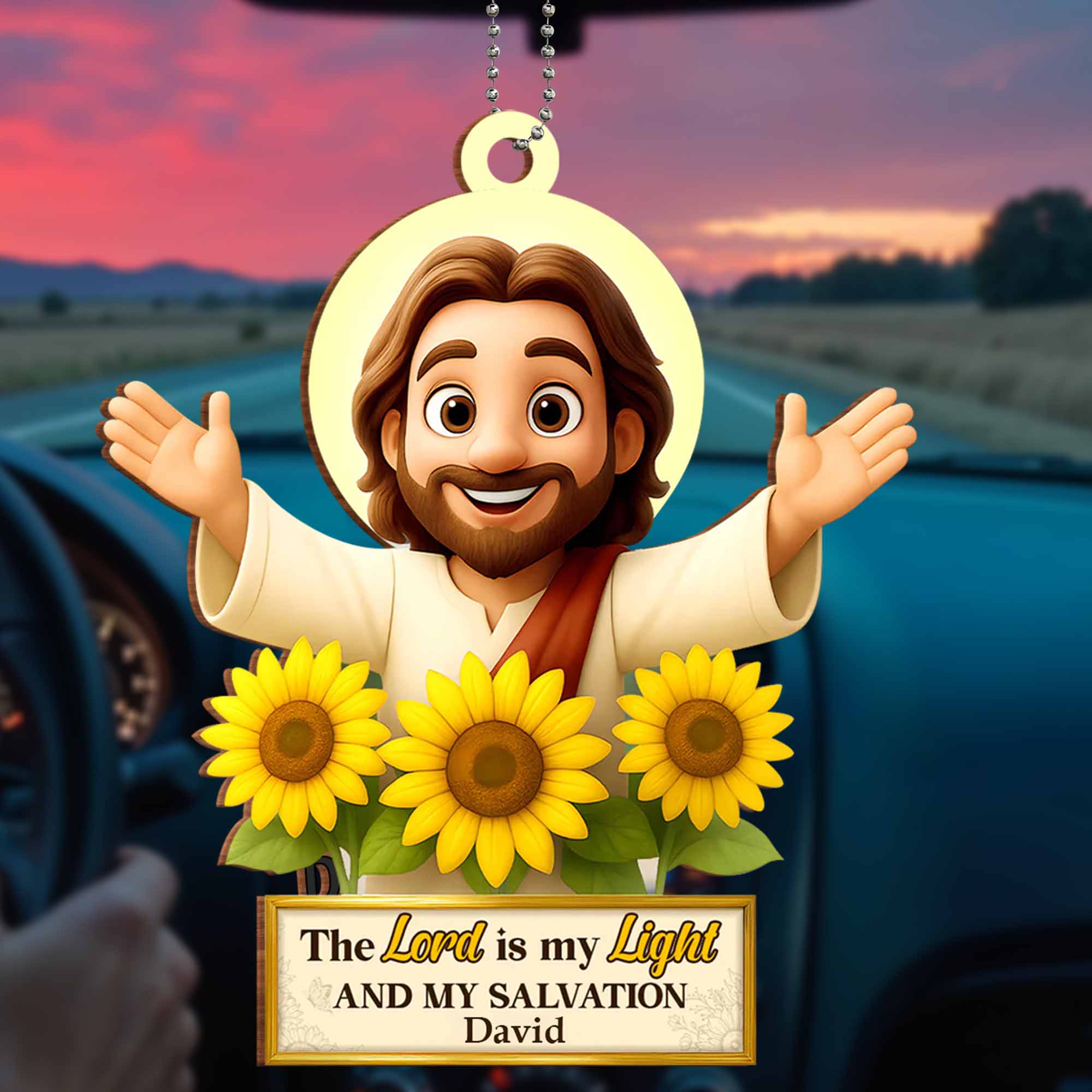 The Lord Is My Light And My Salvation, Car Hanging Ornament, Gift For ...